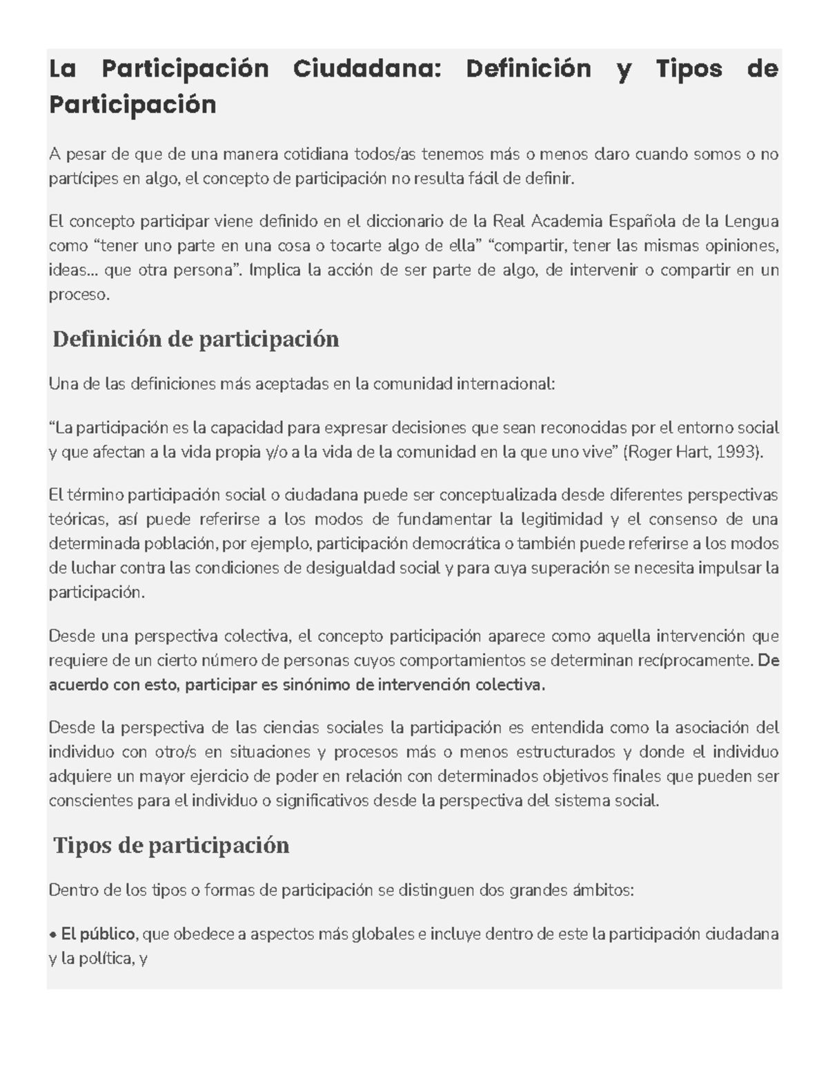Participación - copia - este ejercicio es una - La Participación ...