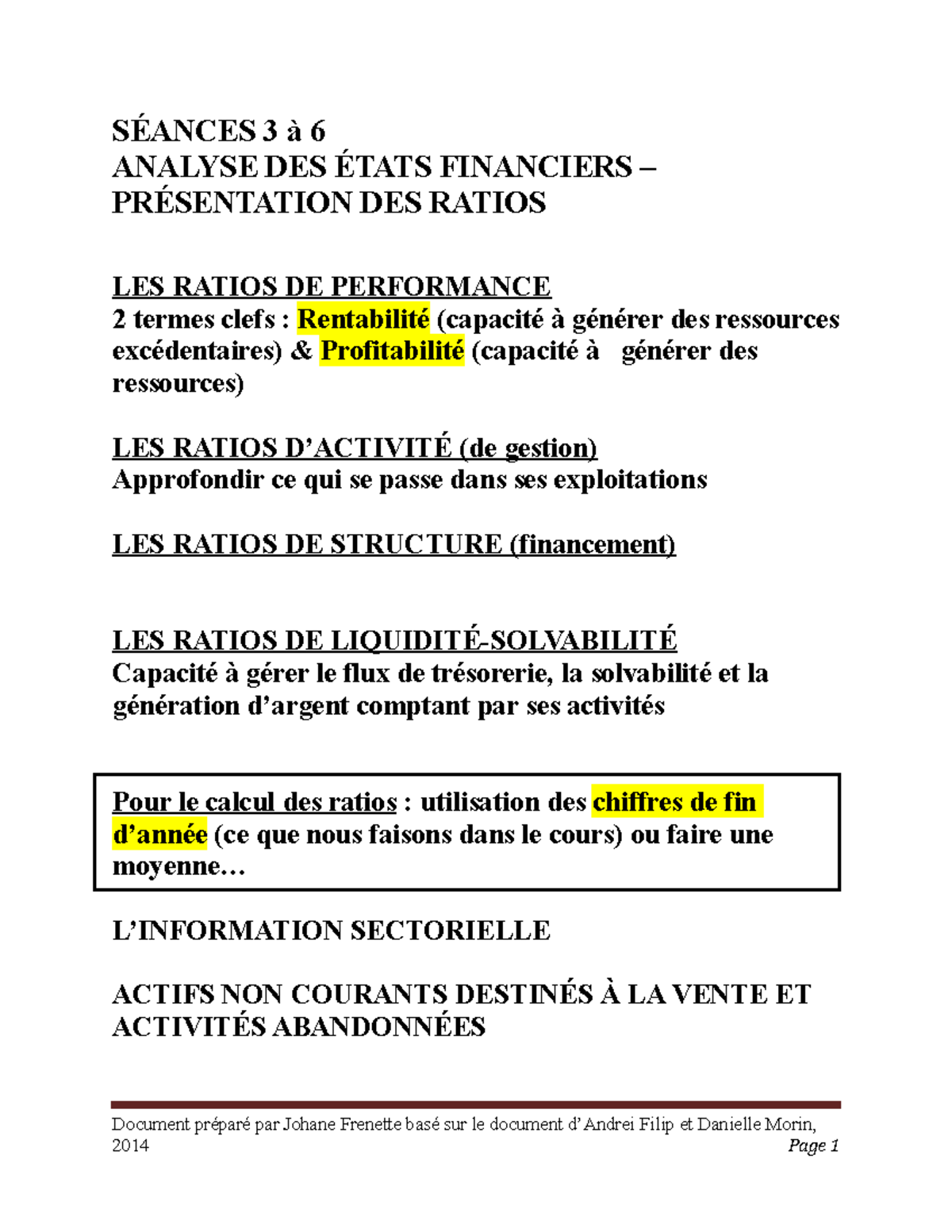 Résumé des Séances 3 à 6 du cours obligatoire "Utilisation de l ...
