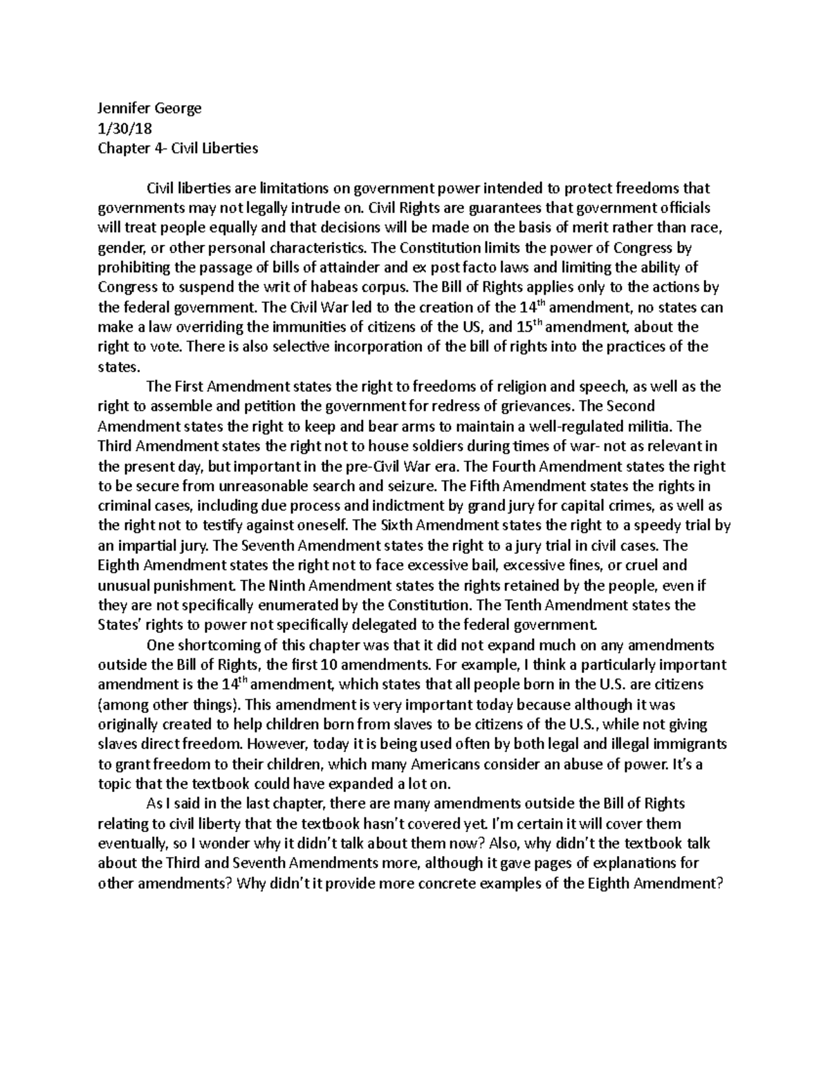 Civil Liberties and Civil Rights: Exploring Constitutional Protections ...