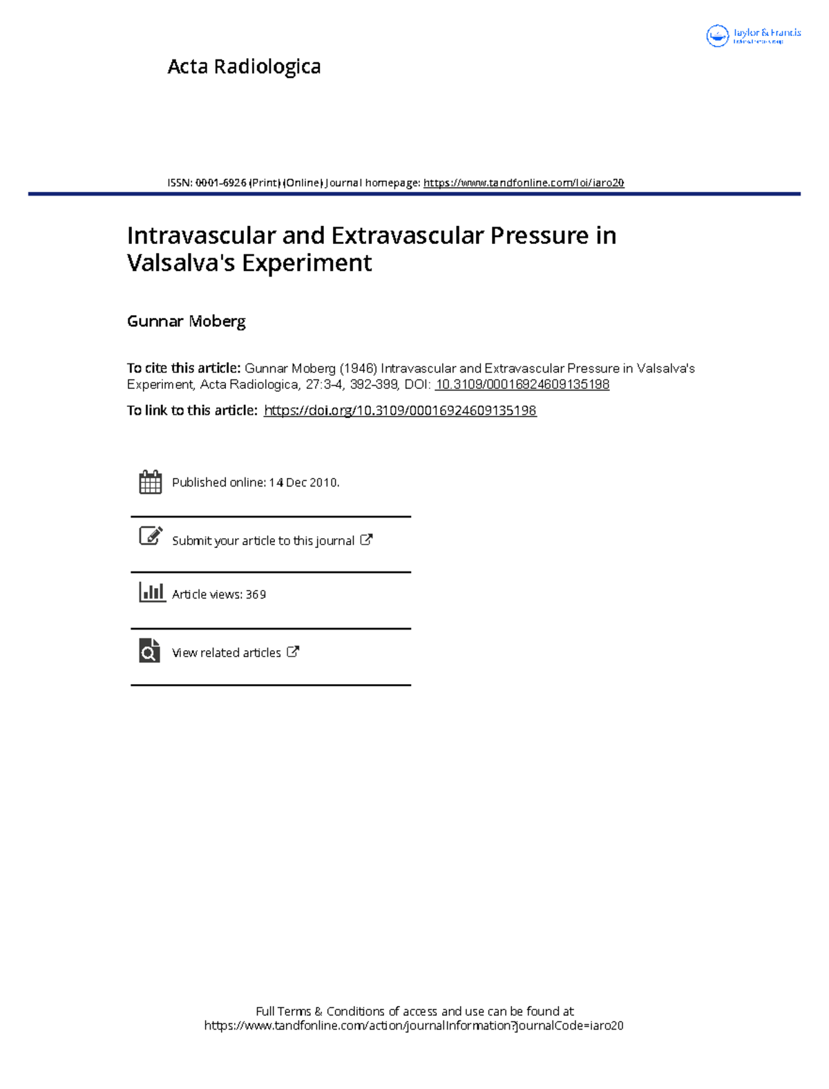 Intravascular and Extravascular Pressure in Valsalva s Experiment ...