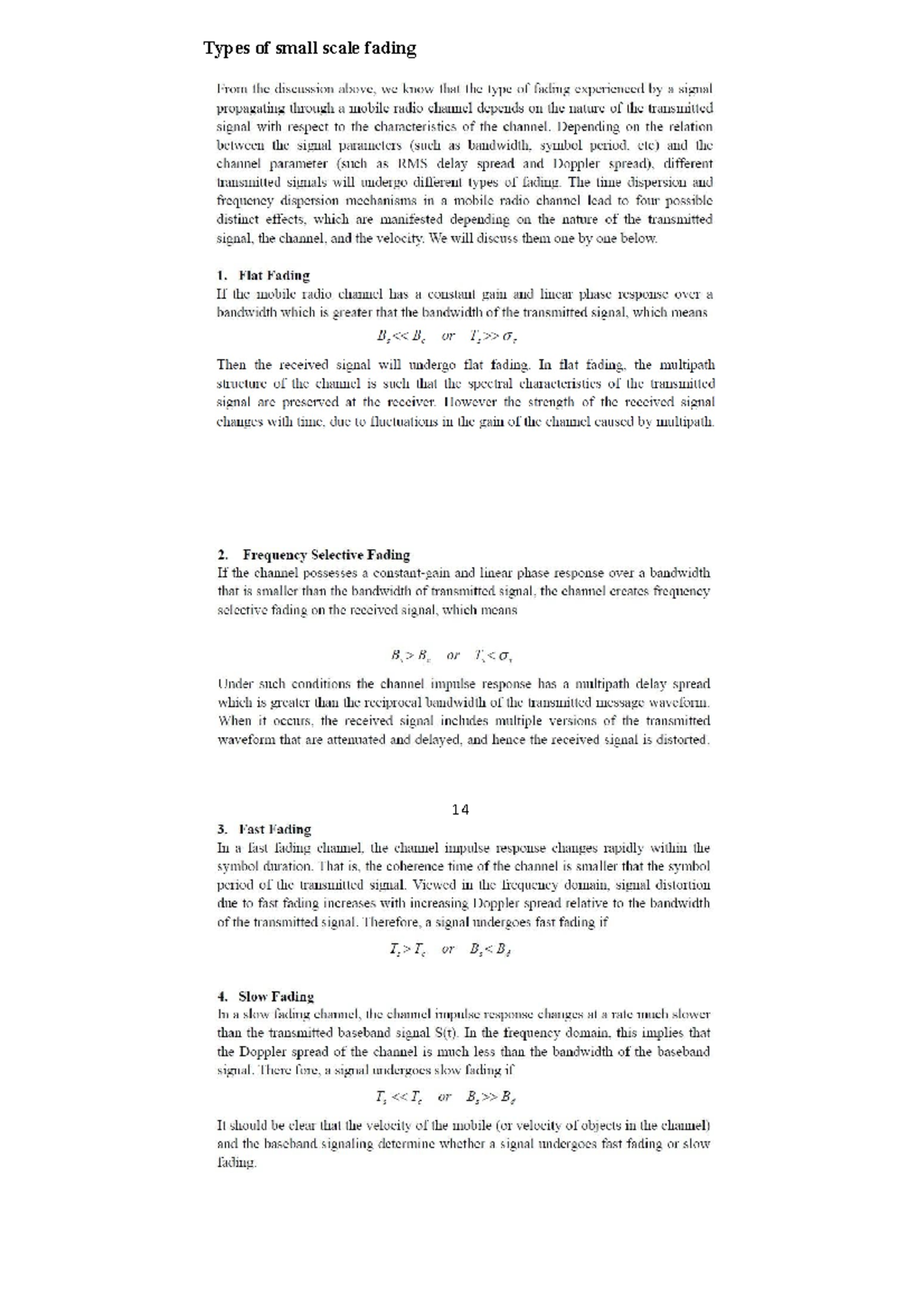 Types of small scale fading - Types of small scale fading 14 Fig N ...