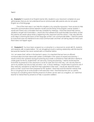 D096 Task 3 - Task 3 - Task 3 Scenario 1: For the first scenario if my ...