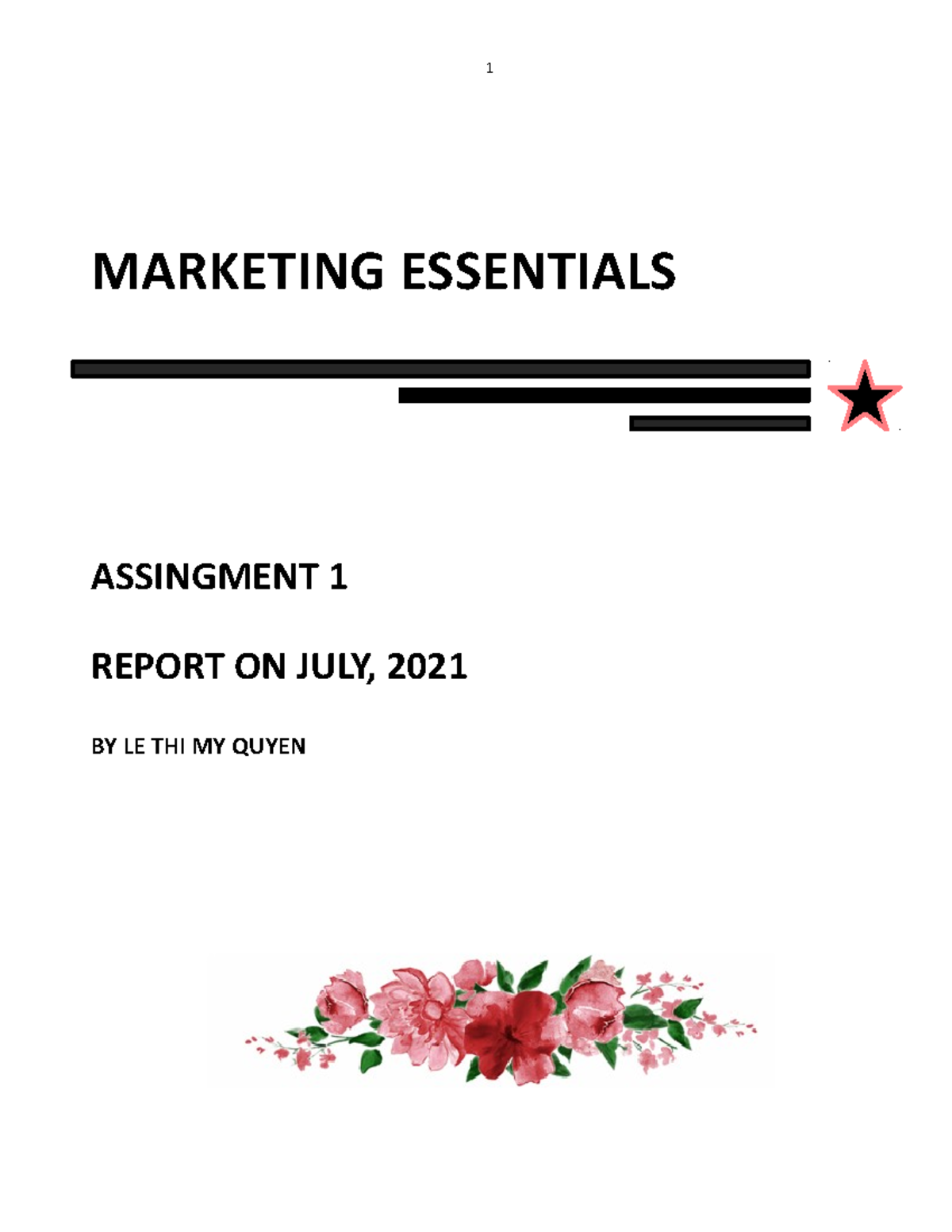 Assignment 1 of marketing Essentials - MARKETING ESSENTIALS ASSINGMENT ...