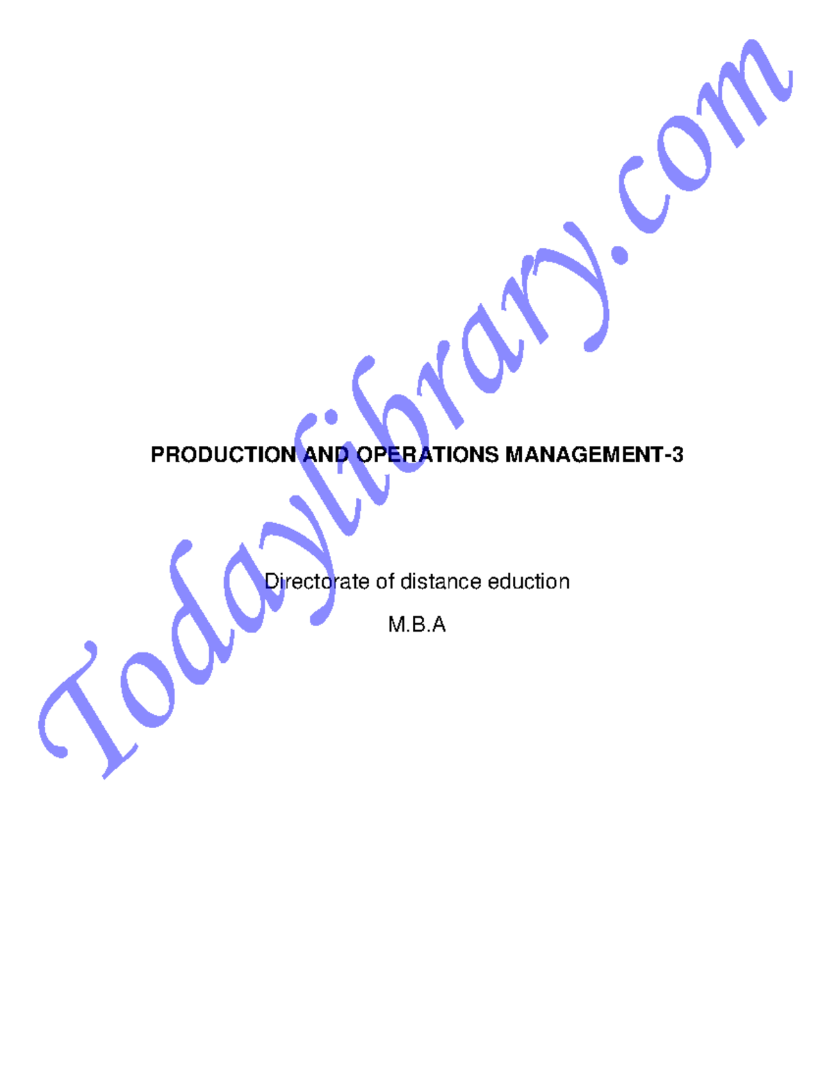 Ebook for Production AND Operations Management - PRODUCTION AND ...