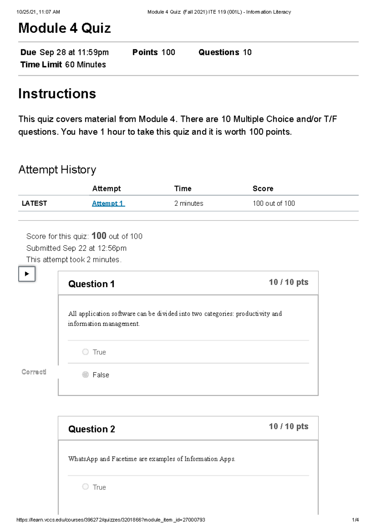 Module 4 Quiz (Fall 2021) ITE 119 (001L) - Information Literacy ...