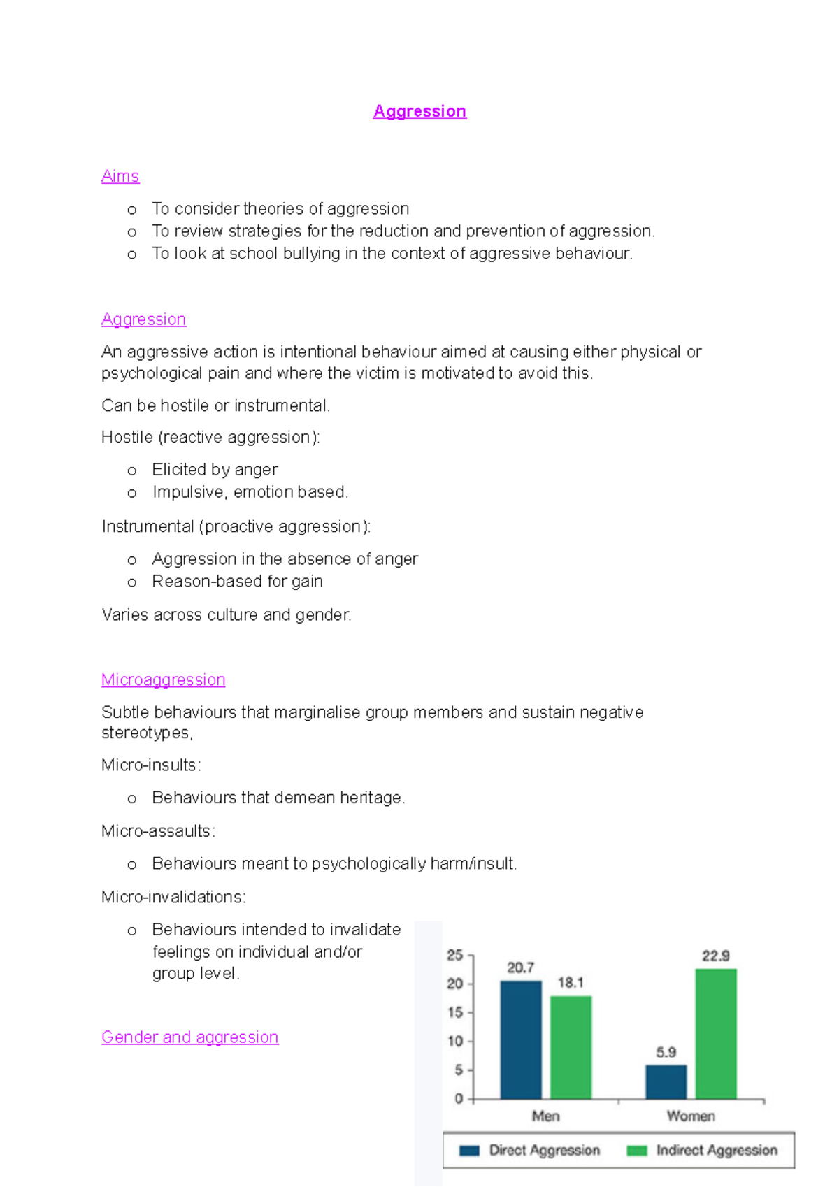 Lecture 8- Aggression - Aggression Aims o To consider theories of aggression o To review ...