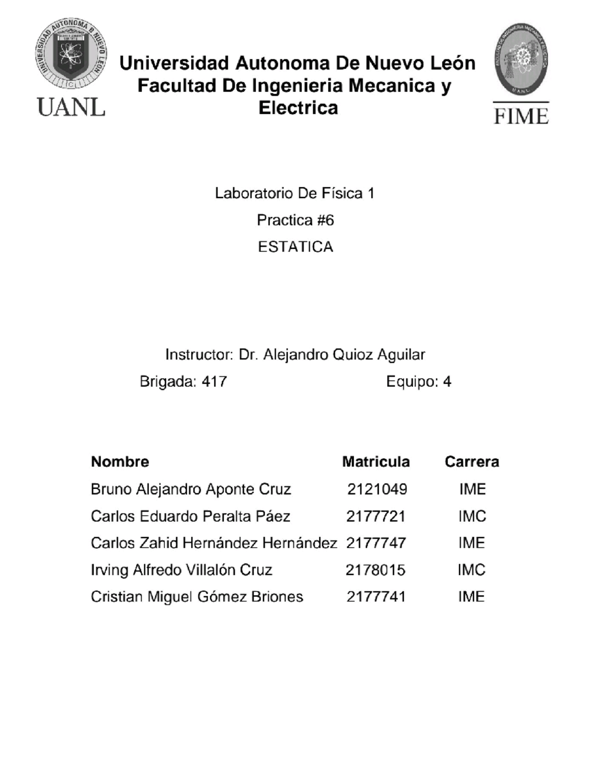 Práctica 7 - Práctica completa de la práctica 7 de estática del laboratorio de física 1 - Studocu