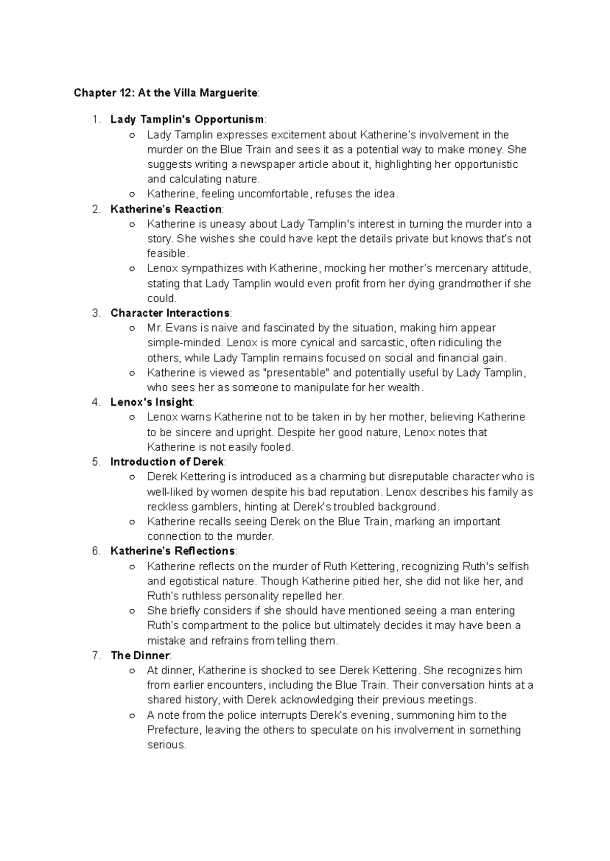 Notes - vujvjvhhjmo - Chapter 12: At the Villa Marguerite: 1. Lady ...