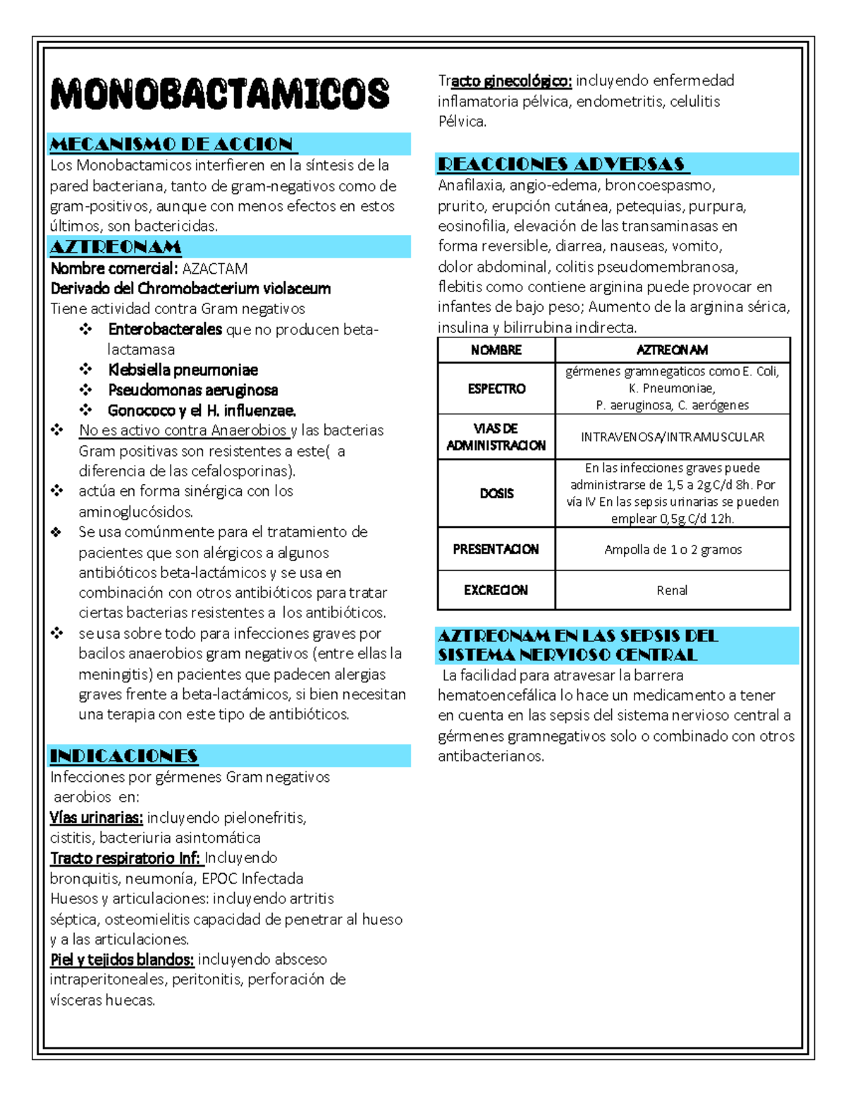 Monobactams 2 - Monobactamicos MECANISMO DE ACCION Los Monobactamicos ...