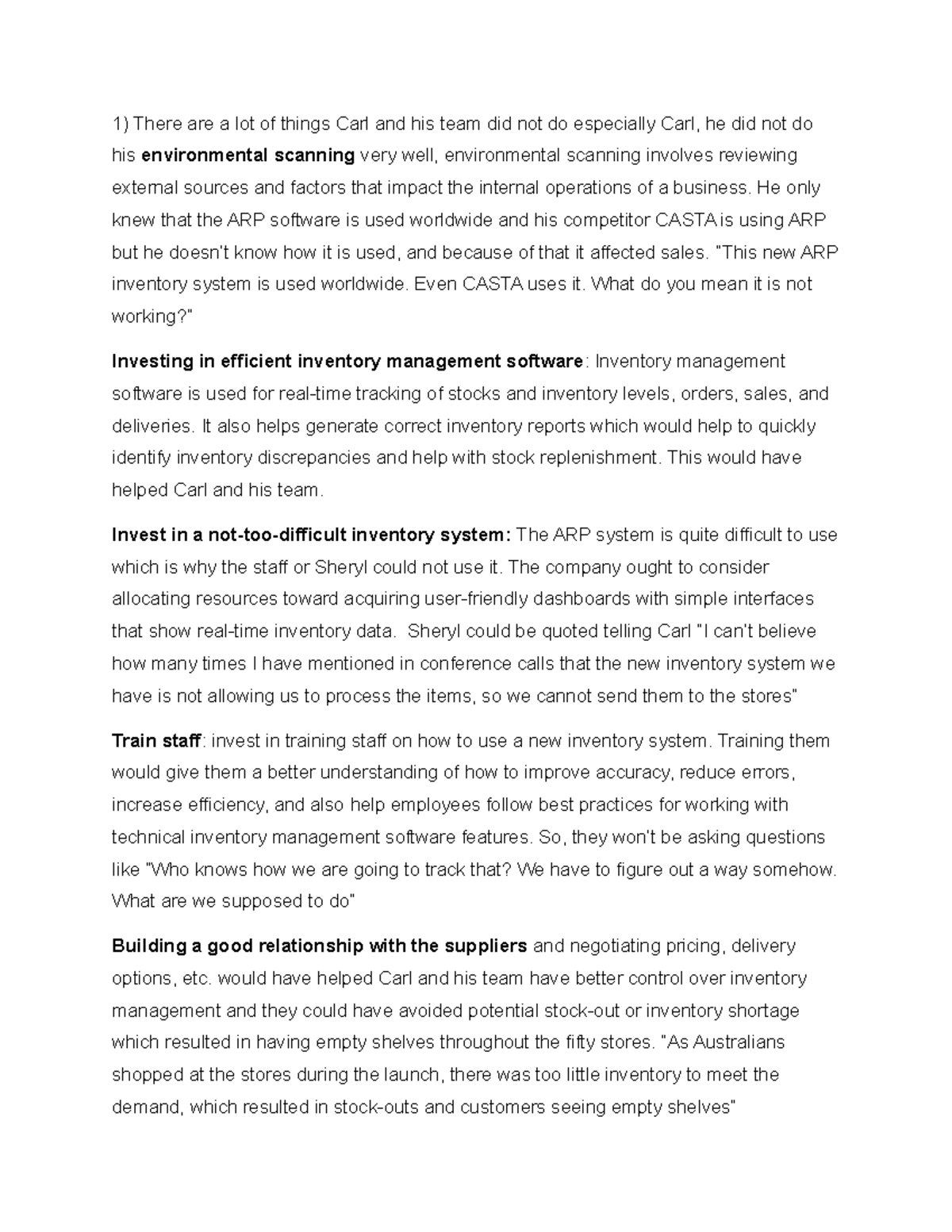 case study assignment on BMC inventory management Global Value Chain ...