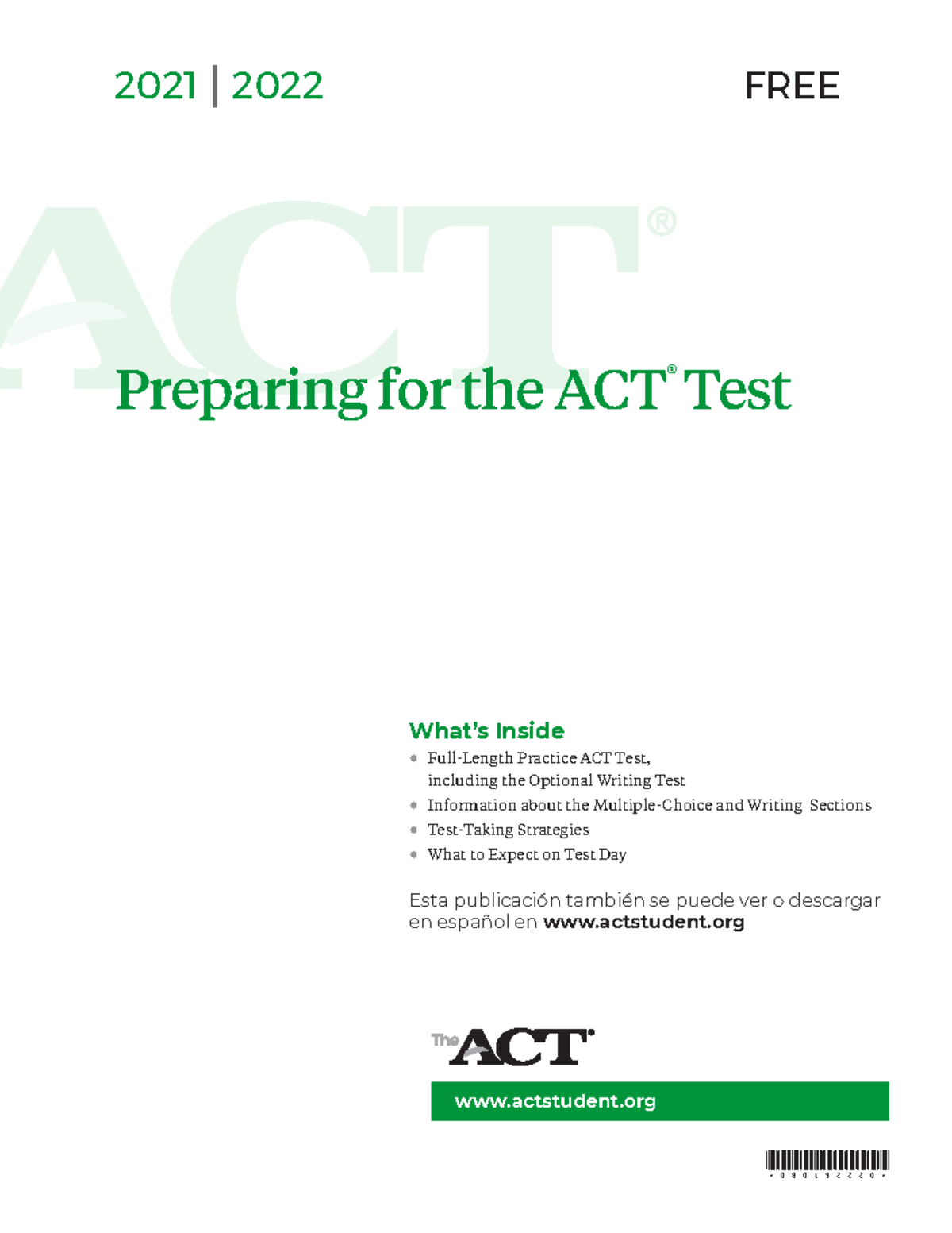 2021.04.form z04 - ACT prepare - 2021 l 2022 FREE Preparing for the ACT ...