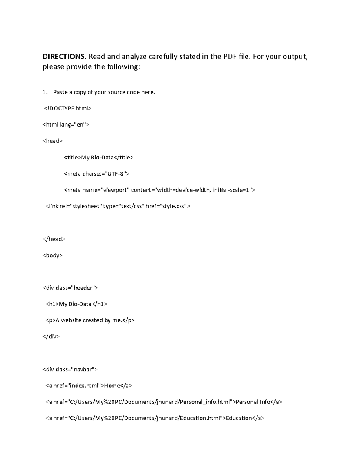 App Dev Lecture 5 Directions Read And Analyze Carefully Stated In The Pdf File For Your