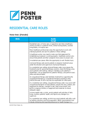 Doctor's office-based roles - © 2019 Penn Foster, Inc. DOCTOR’S OFFICE ...