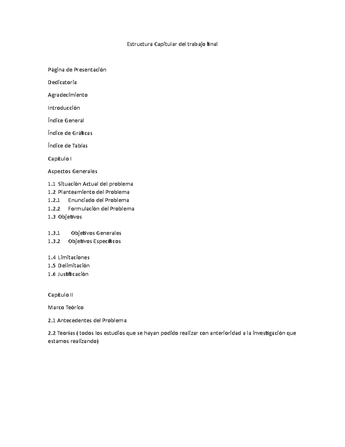 Estructura Capitular del trabajo final - 2 Enunciado del Problema 1.2 ...