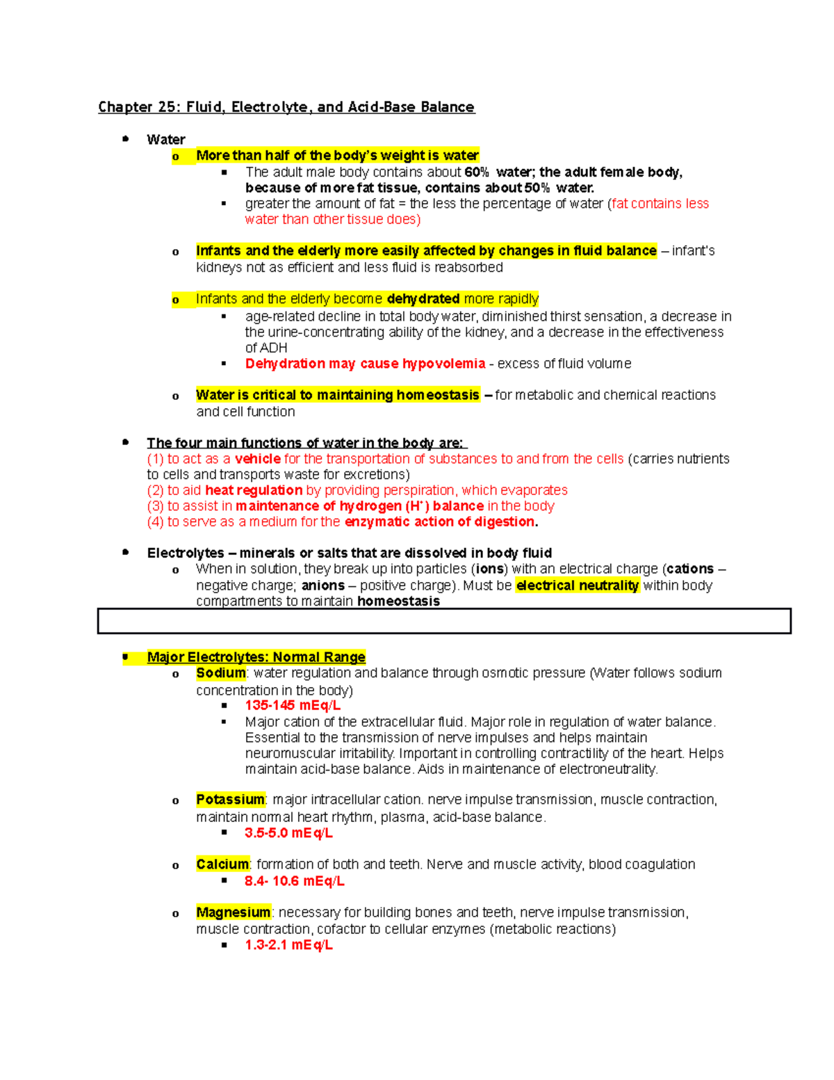 Chapter 25 handout - Lecture and text notes. - Chapter 25: Fluid ...
