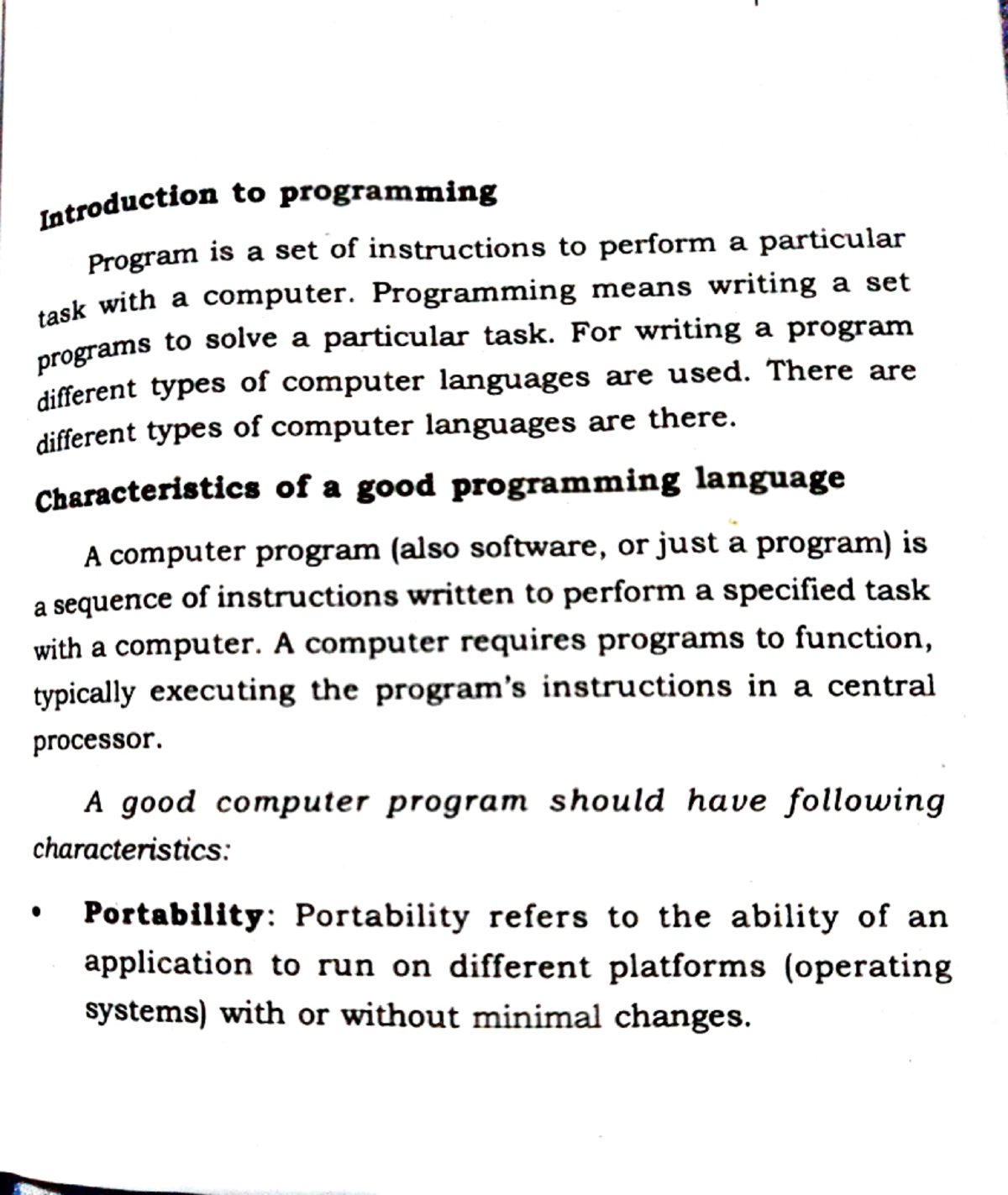 Programmimg - pdf - r to programming Program is a set ·or instructions to perform a particular k ...