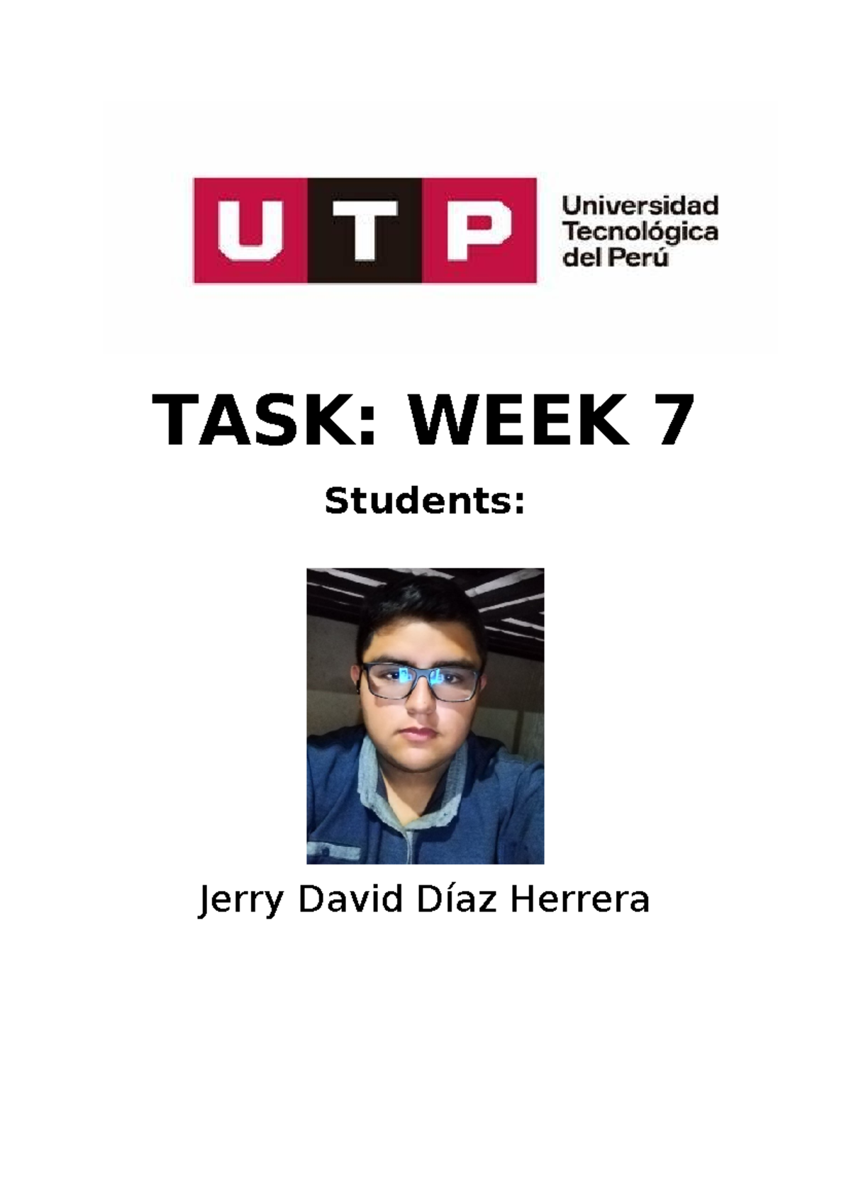 TASK 7 - XDDD - Ingles II - TASK: WEEK 7 Students: Jerry David Díaz ...