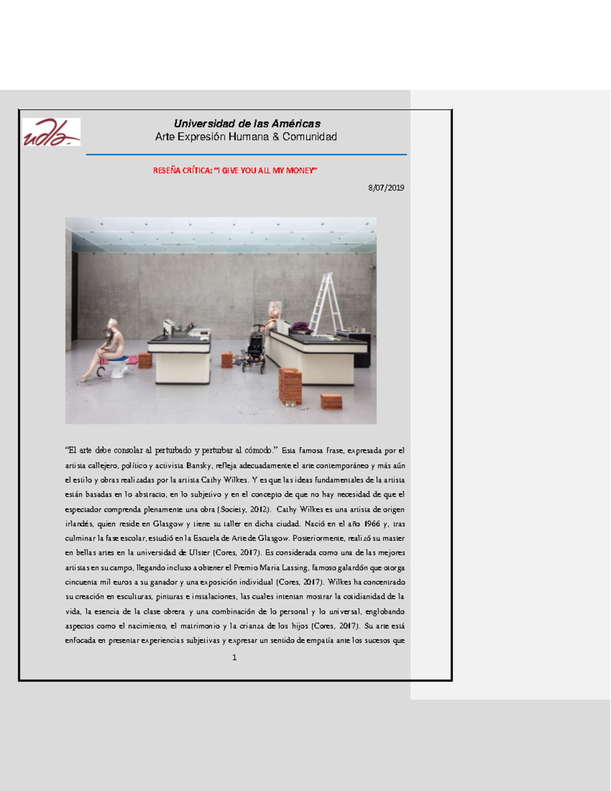 Examen, respuestas - Universidad de las Arte Humana Comunidad GIVE YOU ...