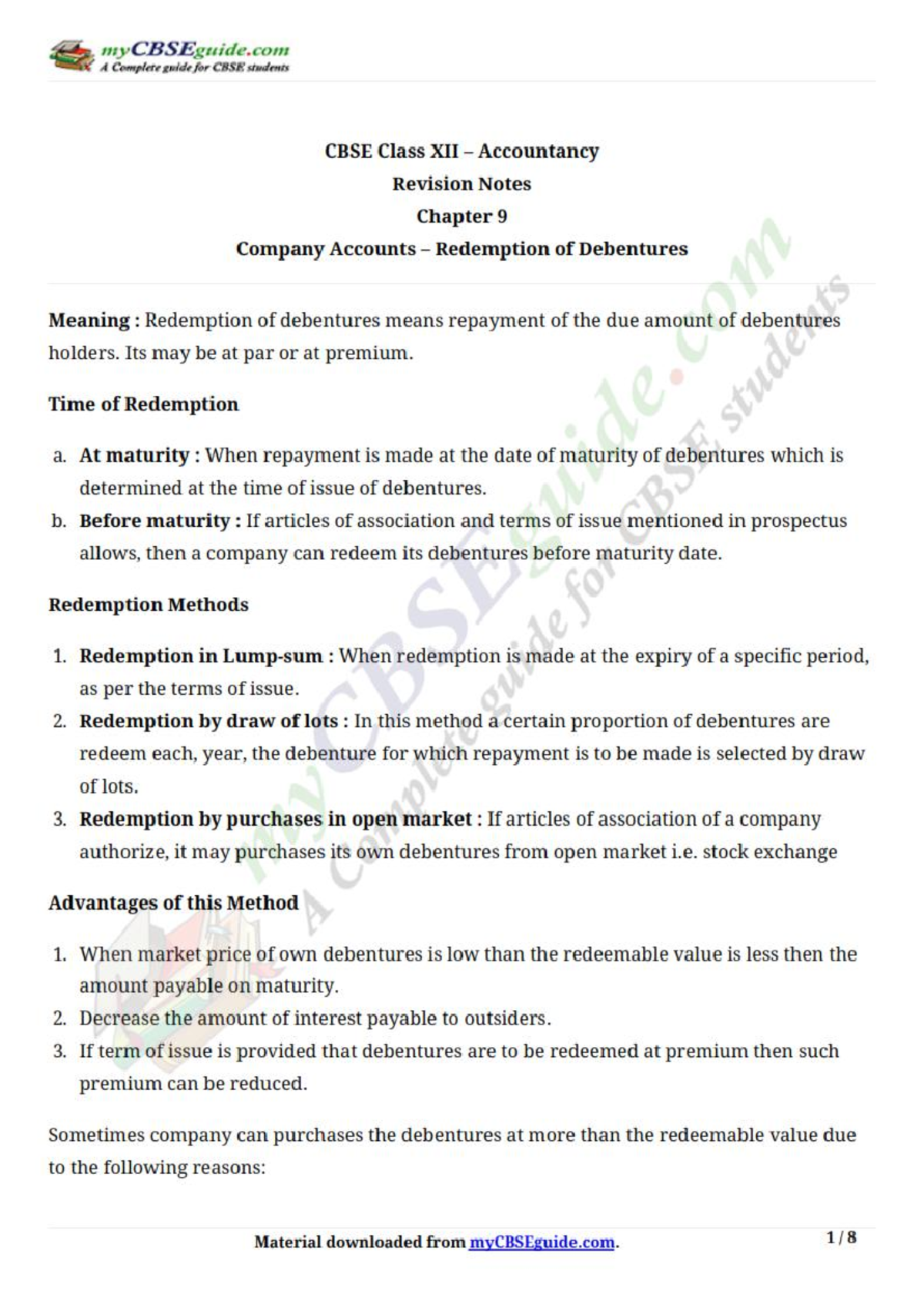 12 accountancy revision notes ch 9 - Accountancy business - Studocu