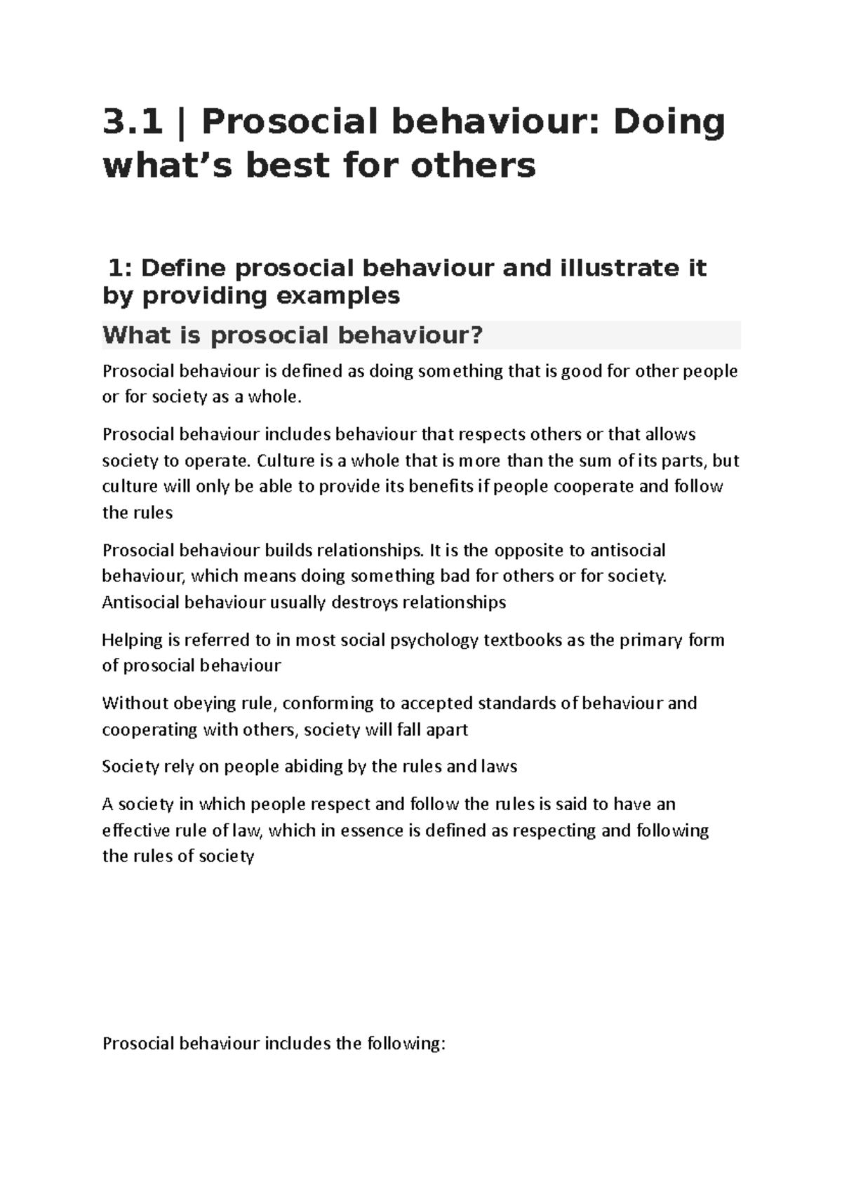 Study Unit 3 - personality - 3 | Prosocial behaviour: Doing what’s best ...