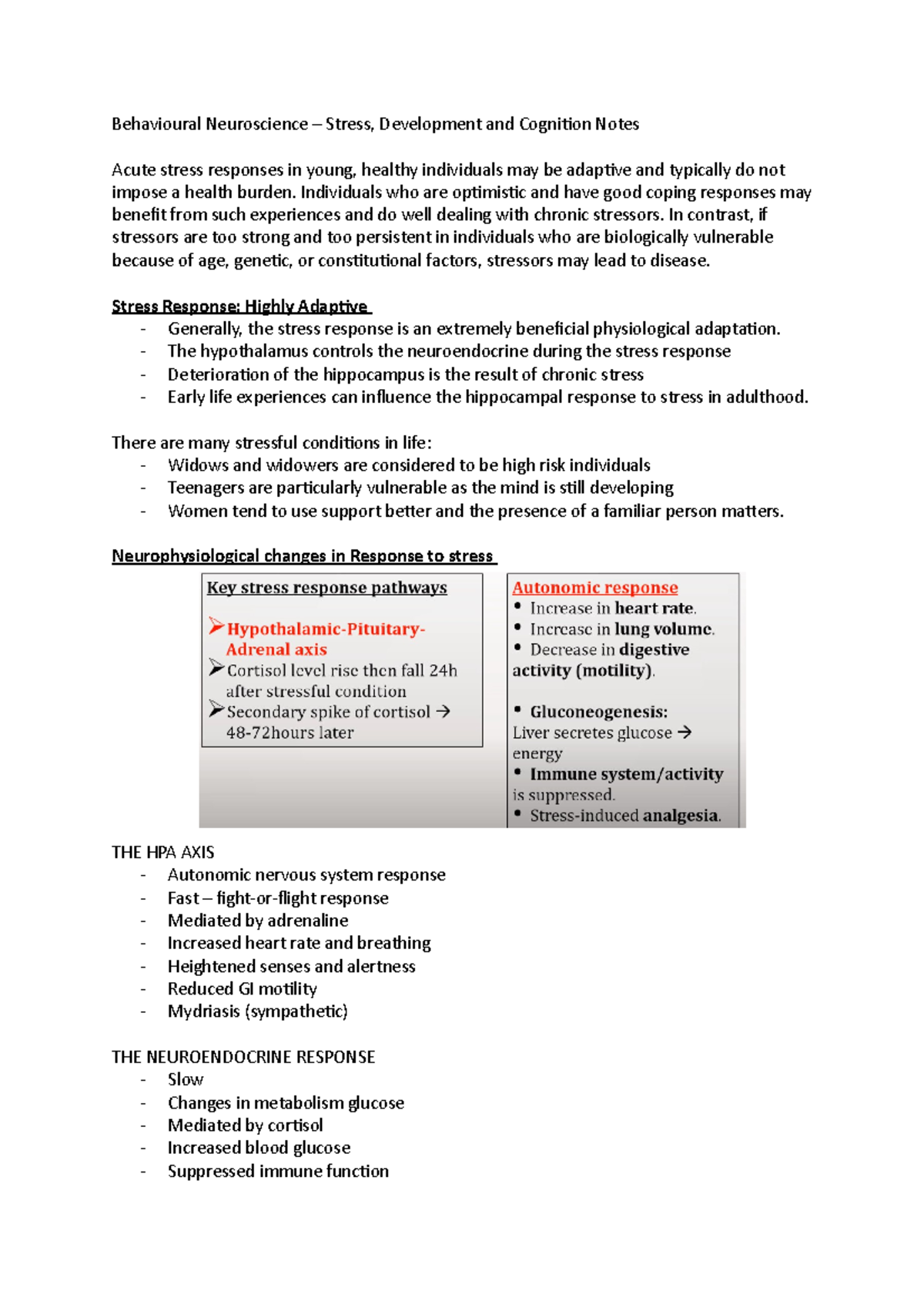 Lecture 5 - Stress - Behavioural Neuroscience – Stress, Development and ...