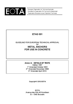Etag 001 annex c 10 08 01 - Abc xyz kkk - ETAG 001 Edition 1997 ...