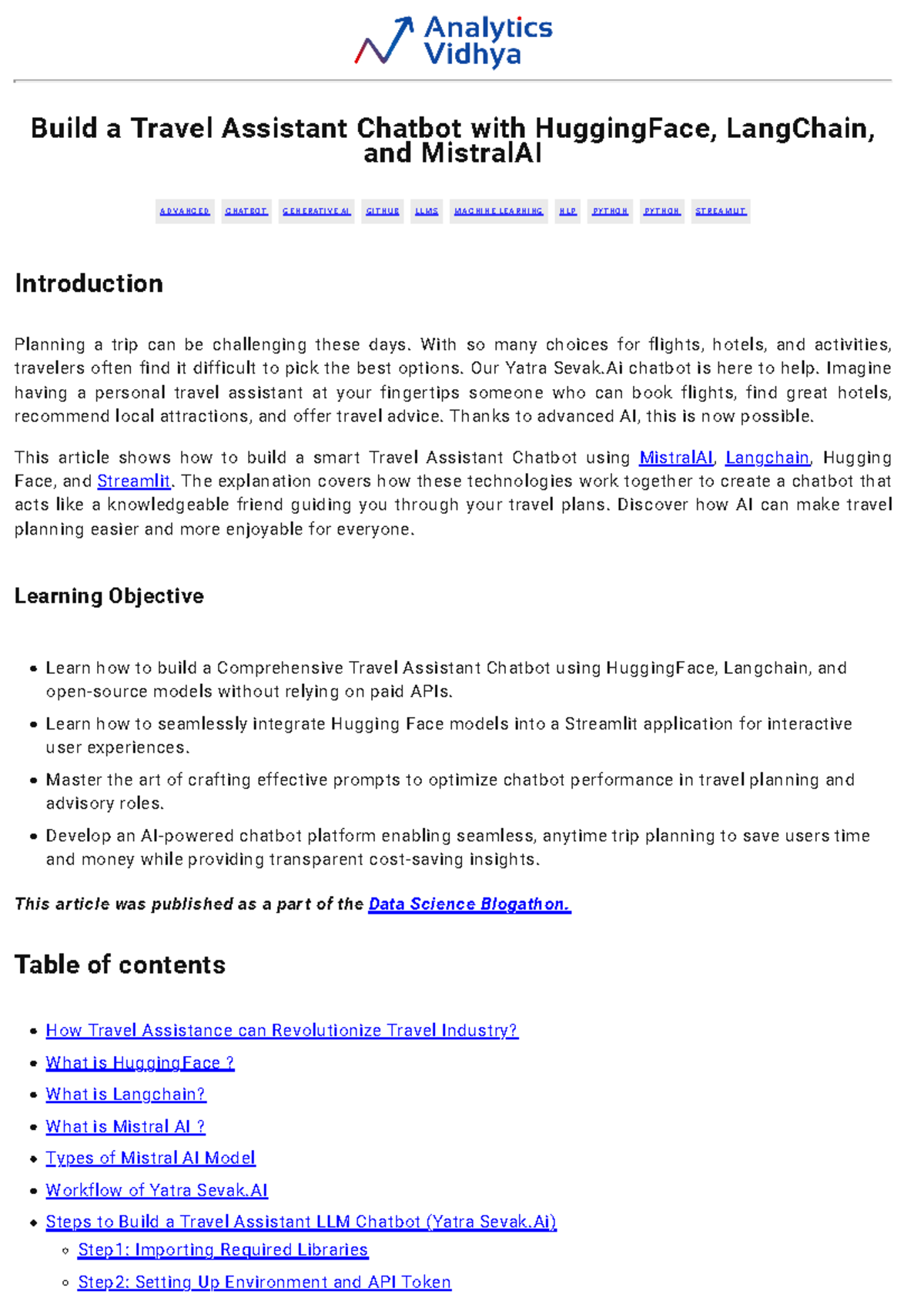 Build a Travel Assistant Chatbot with Hugging Face - Build a Travel ...