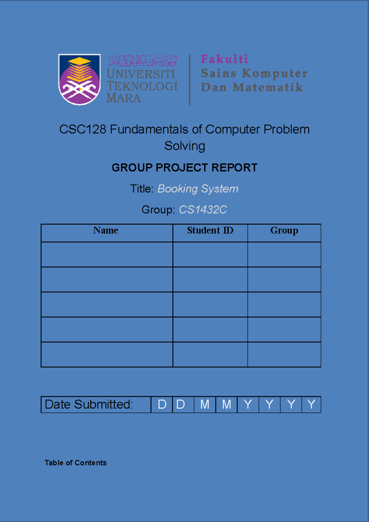 July2021 Csc128 Mini Project Final Report And Rubric Csc128 Fundamentals Of Computer Problem 3756