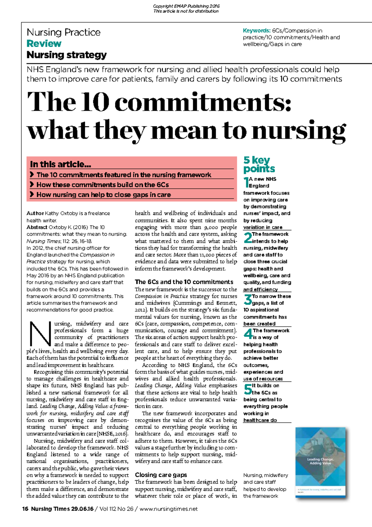 290616 The-10-commitments-what-they-mean-to-nursing - 16 Nursing Times ...