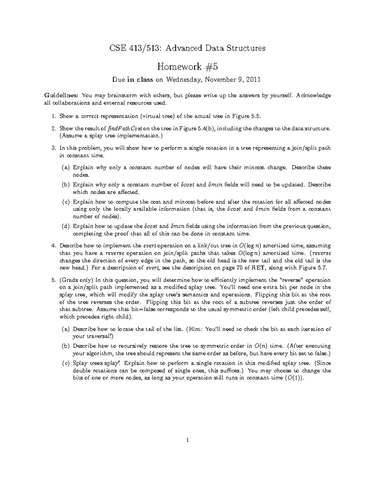 Hw5 Homework Assignment 5 Cse Advanced Data Structures Homework Due
