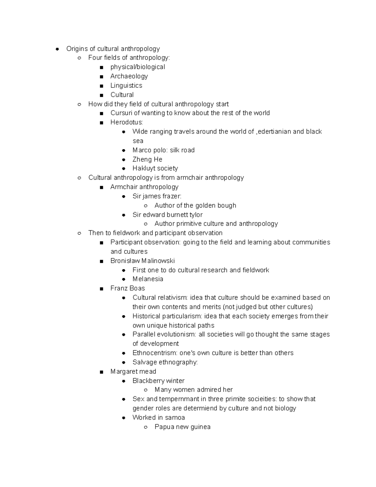 Week 10 Lecture 1 Anthro 100 - Google Docs - Origins of cultural ...