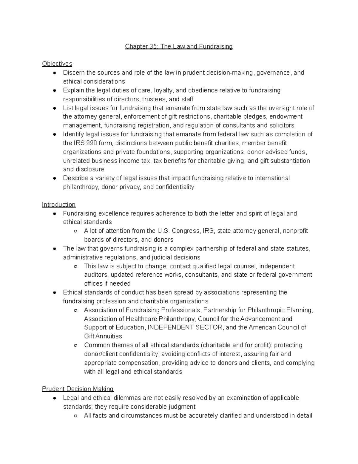 Chapter 35: The Law and Fundraising - Chapter 35: The Law and ...