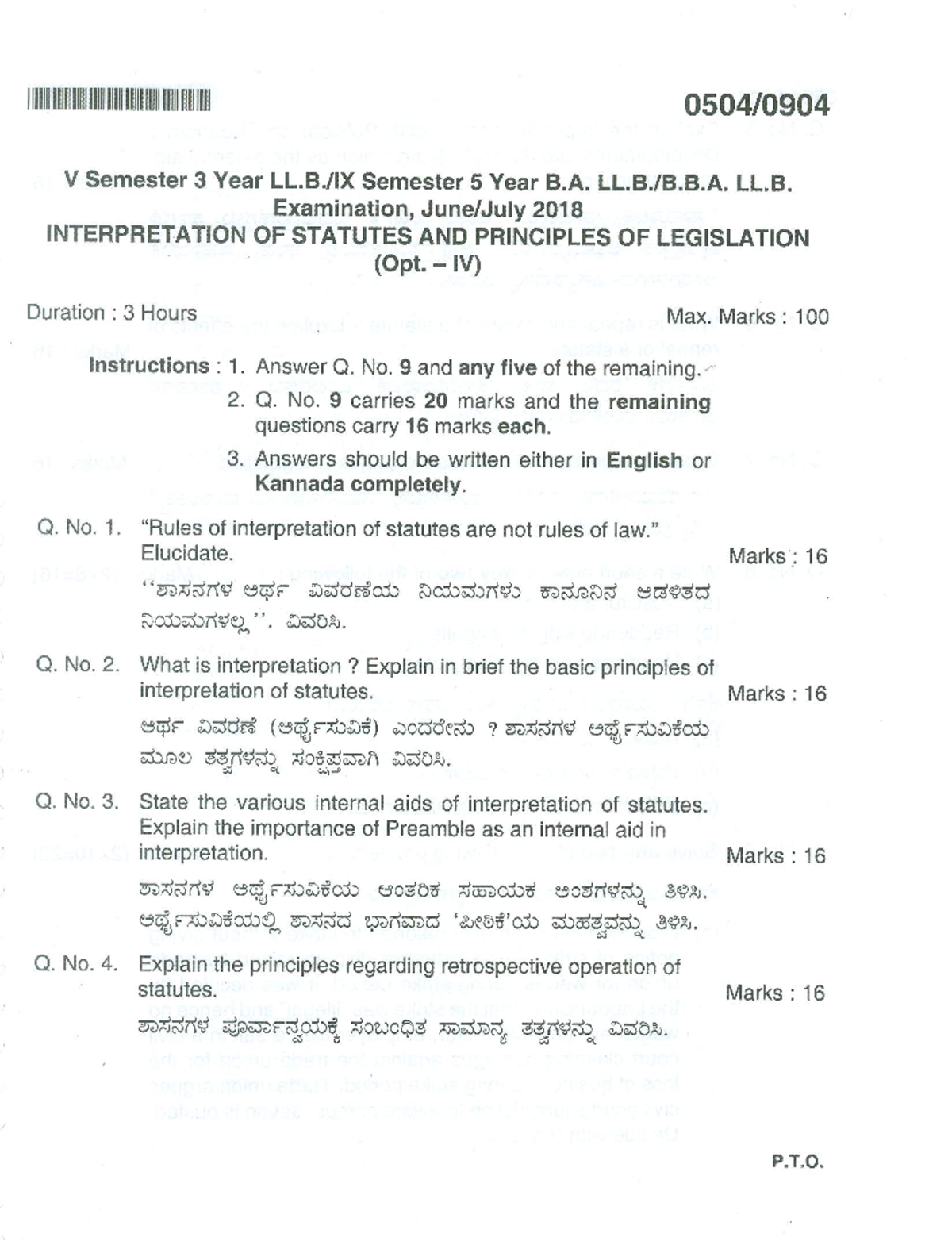Interpretation of Statutes June 2018 - Studocu