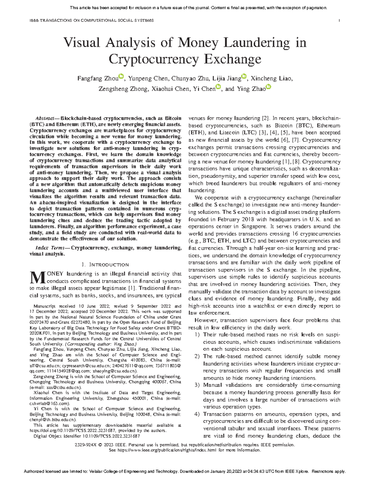 Visual Analysis of Money Laundering in Cryptocurrency Exchange - IEEE ...