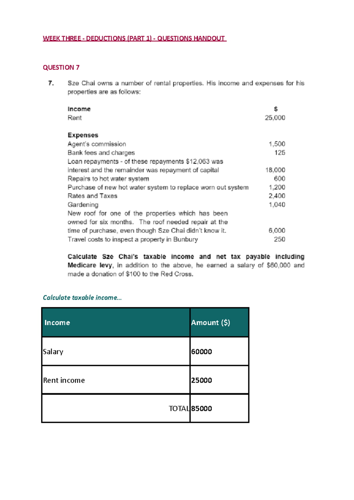 Week 3 Handout - Deductions pt 1 - WEEK THREE - DEDUCTIONS (PART 1 ...