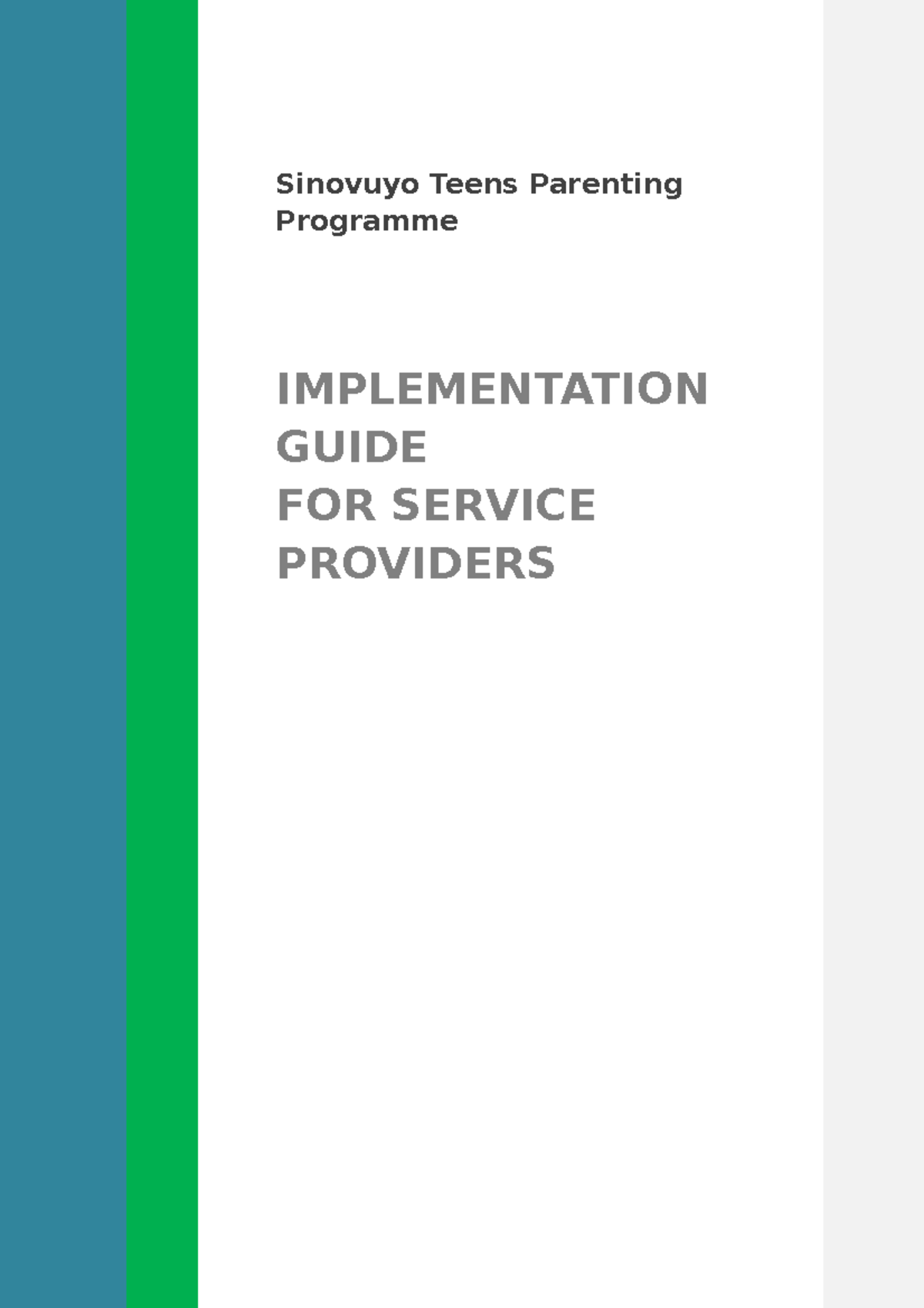 Sinovuyo teens implementation guide for service providers 2018 ...