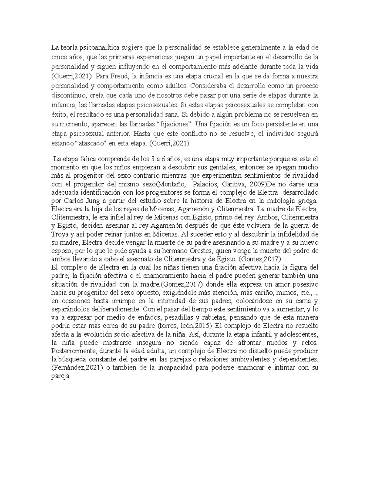 Teoria psicoanálisis - nkñkñ - La teoría psicoanalítica sugiere que la ...
