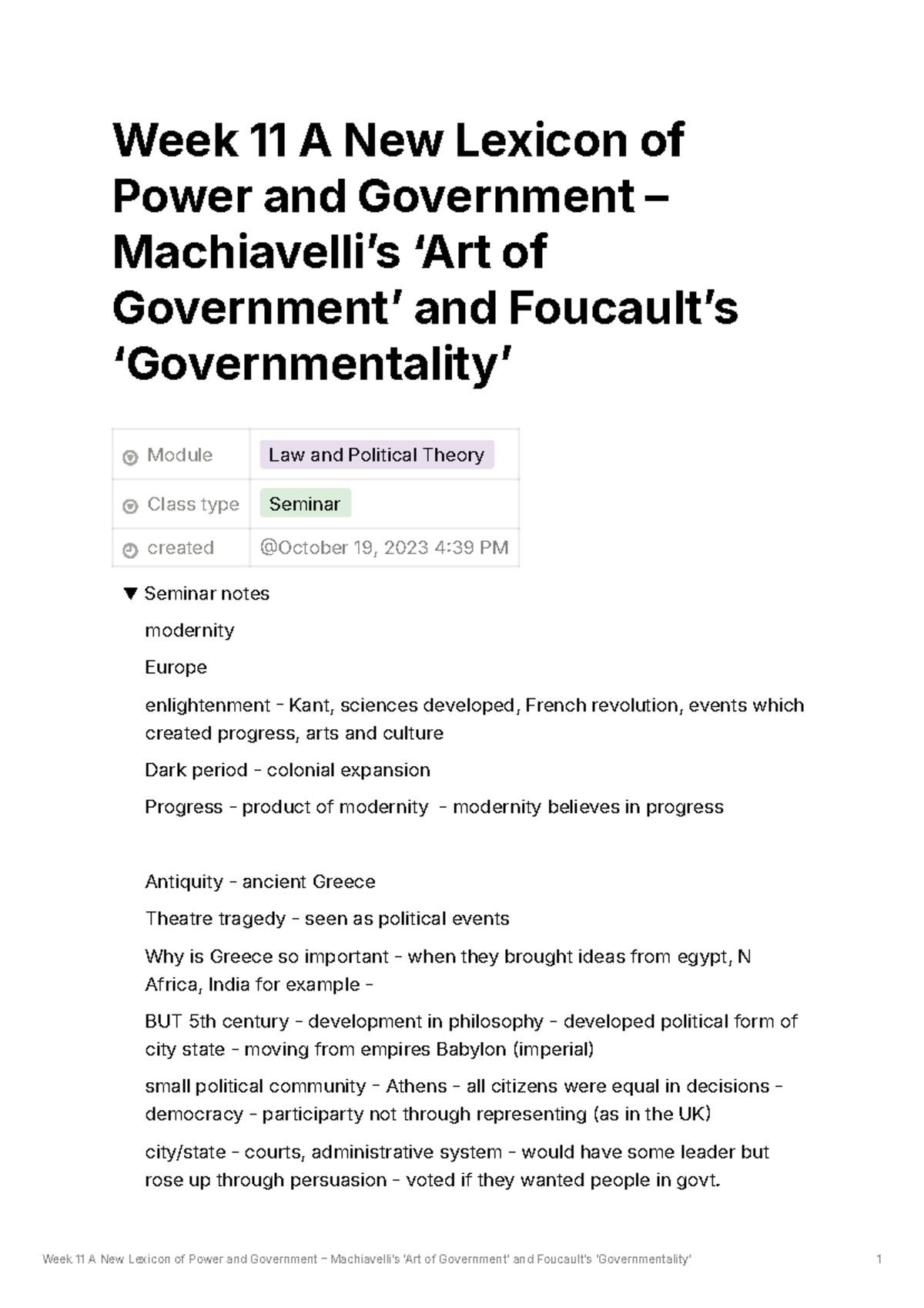 Lexicon of power - foucault - Week 11 A New Lexicon of Power and ...