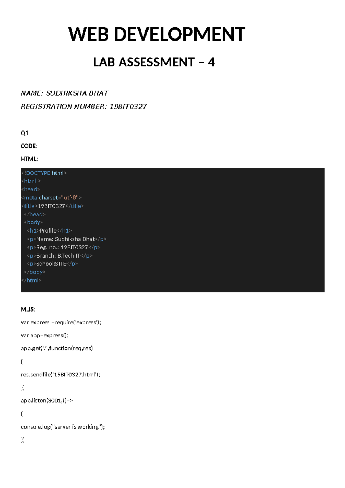 19BIT0327 VL2020210105028 AST05.pdf - WEB DEVELOPMENT LAB ASSESSMENT ...