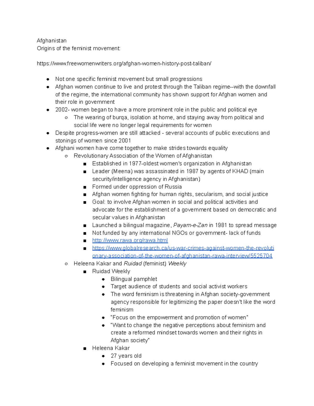Fem theory project - WOMS PHIL 216-010- fall 2017 - Afghanistan Origins ...