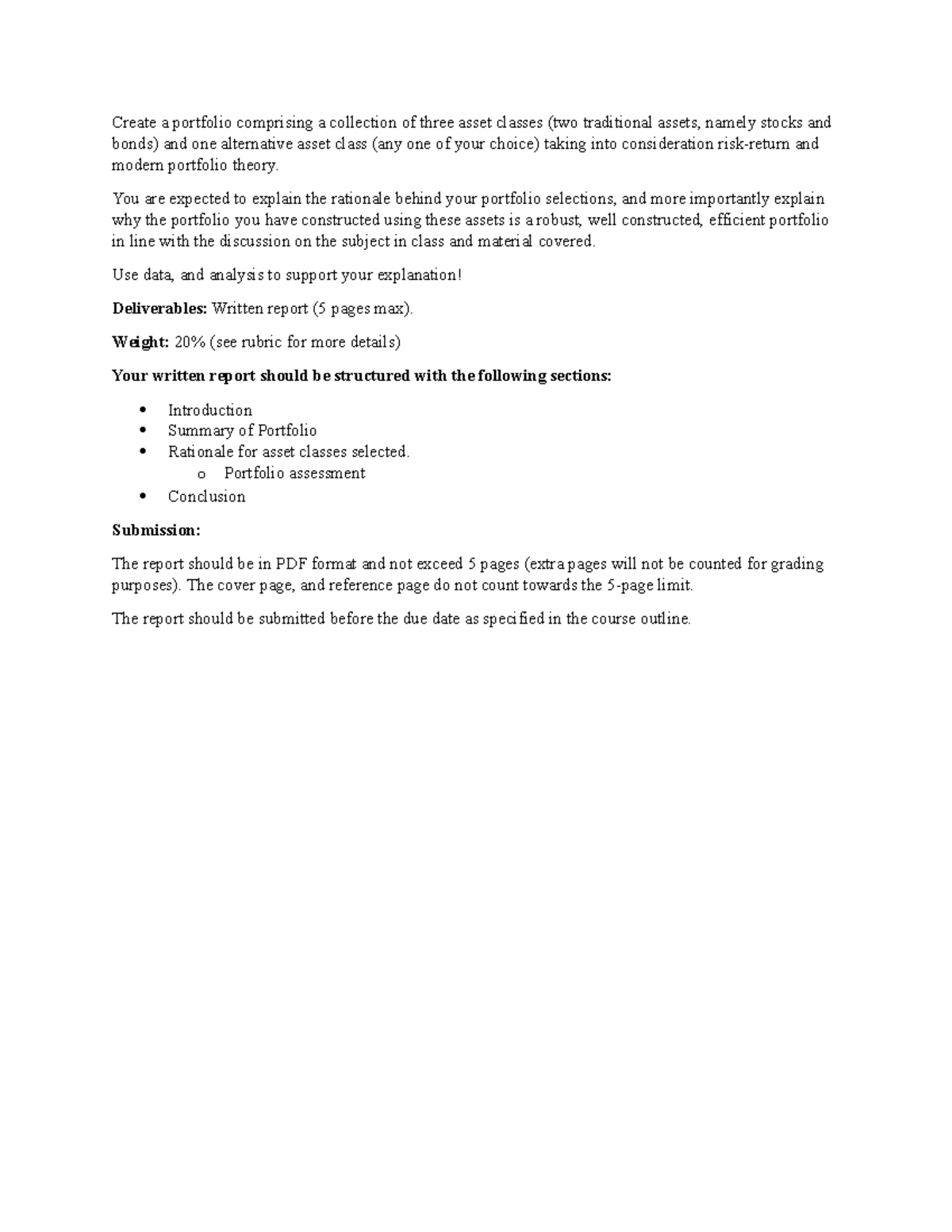 Portfolio Task - HELPFUL - Create a portfolio comprising a collection ...