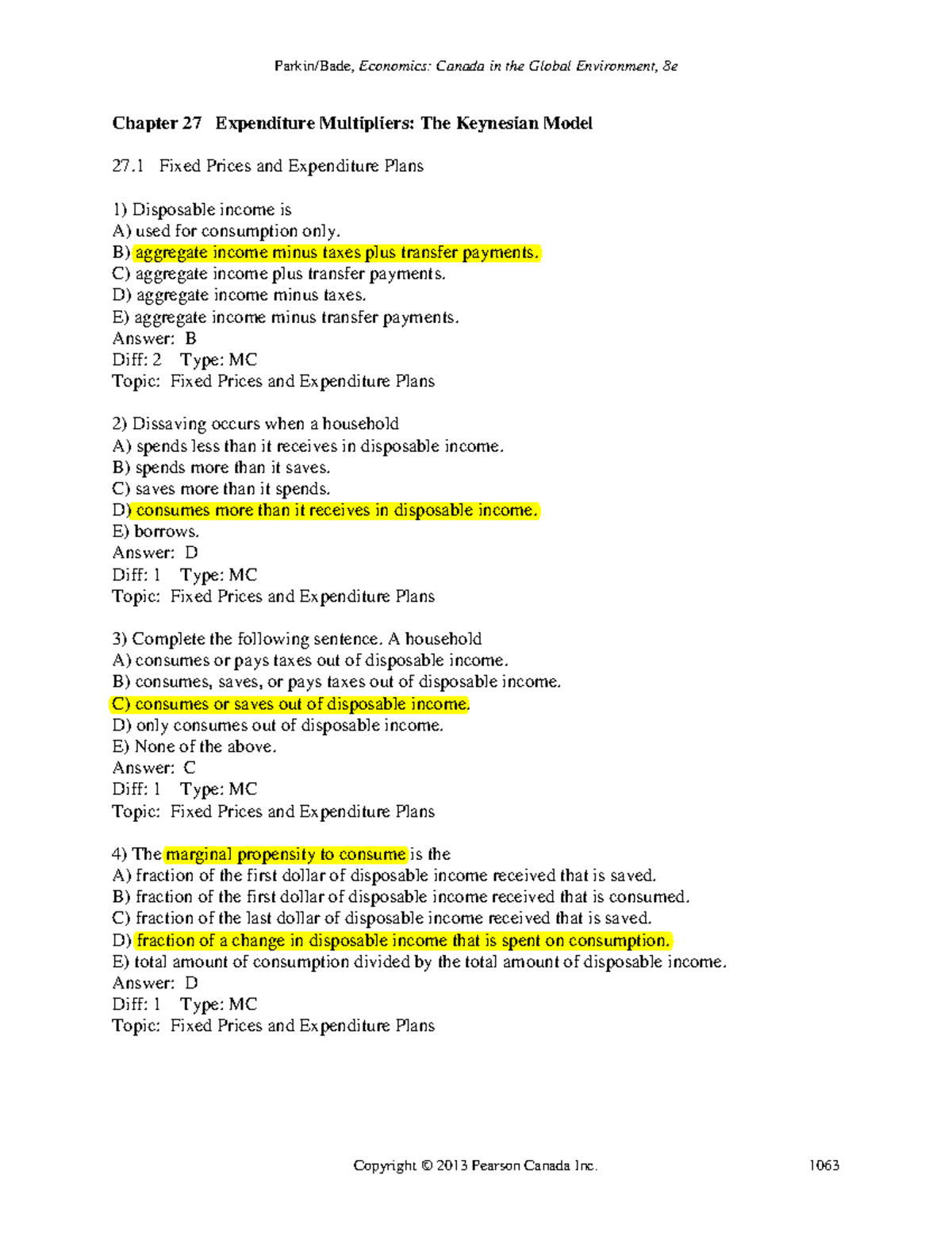 chapter 27 expenditure multipliers: the Keynesian model - Chapter 27 ...