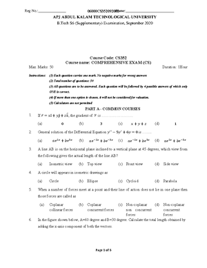 CS352-QP - 06000CS Course Code: CS 352 Course name: COMPREHENSIVE EXAM (CS) Max. Marks: 50 ...