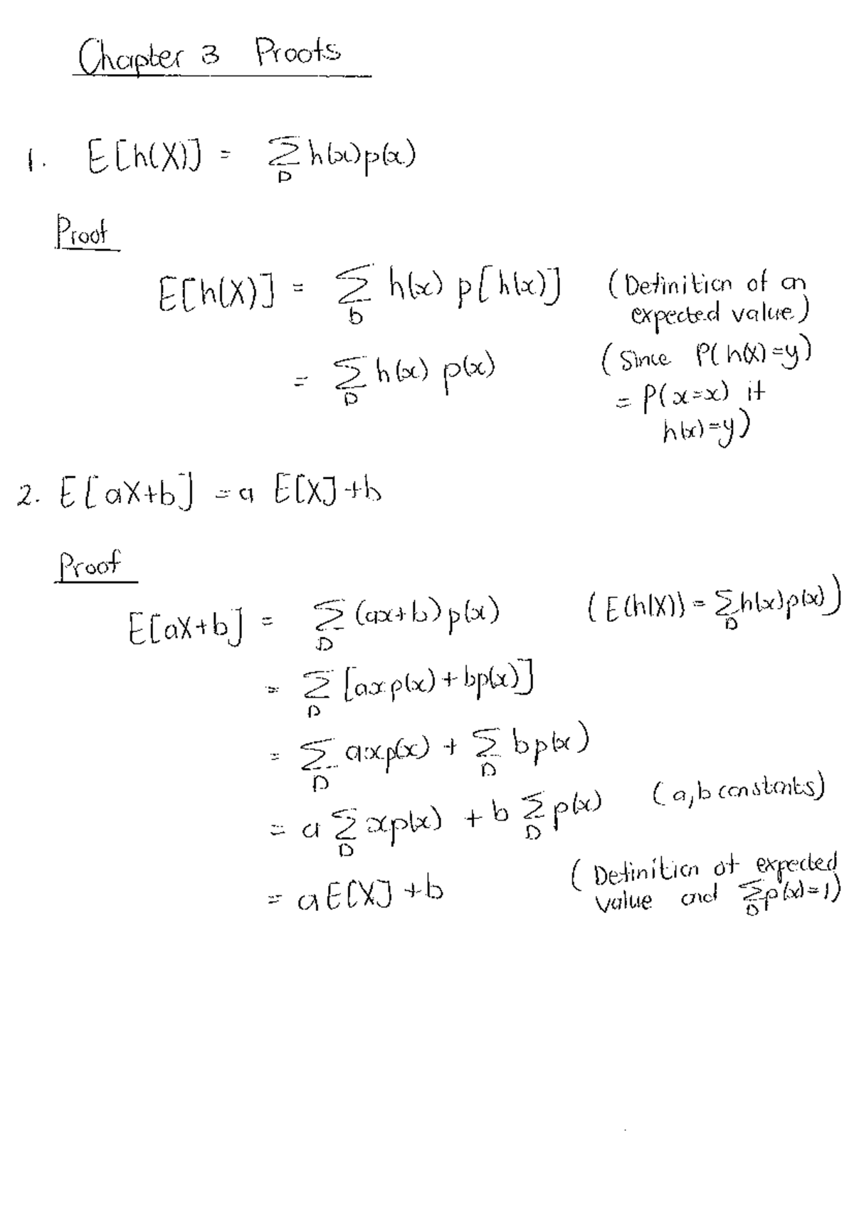 Chapter 3 - Great notes - Chapter 3 Proots 1. D Proof We h(x ...