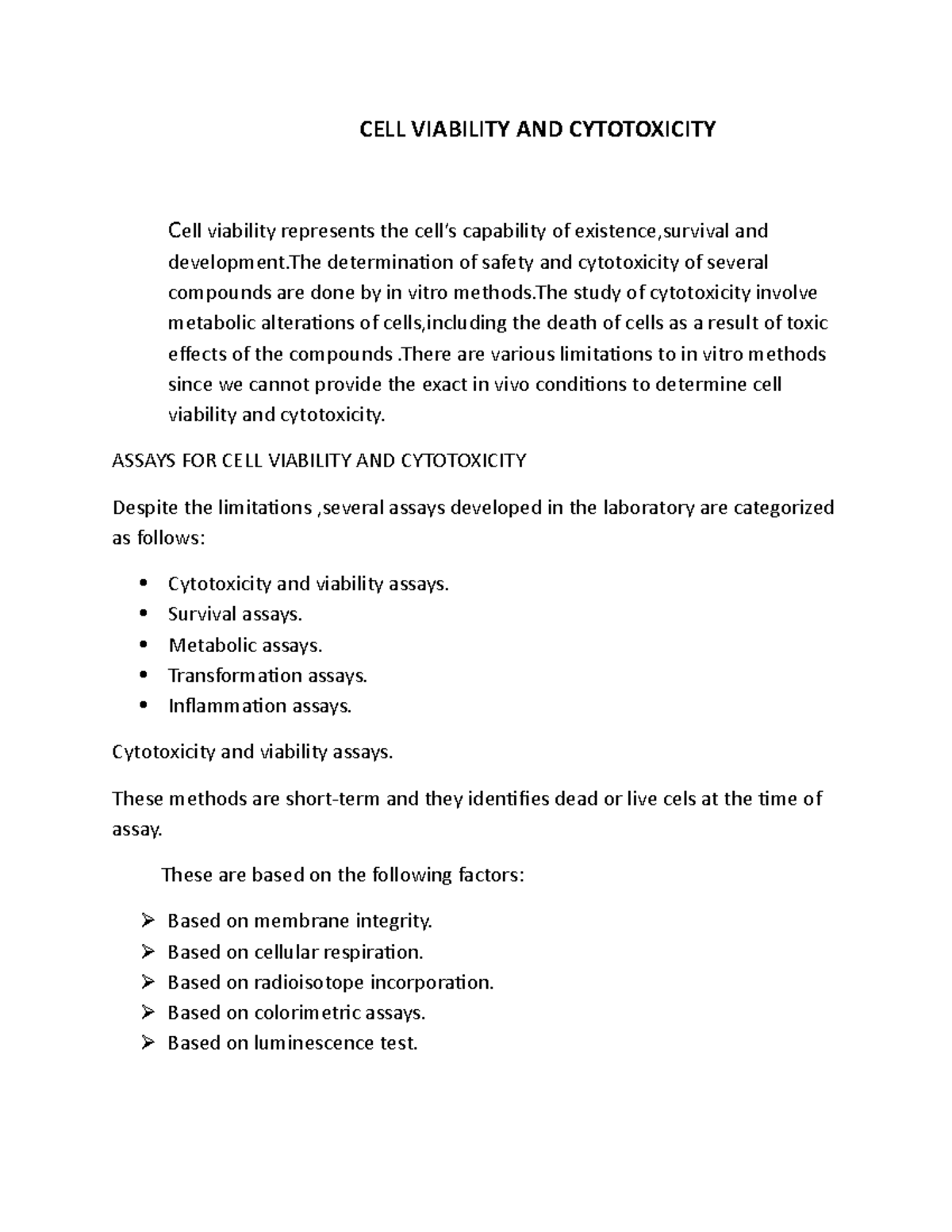 CELL Viability AND Cytotoxicity important topic - CELL VIABILITY AND ...