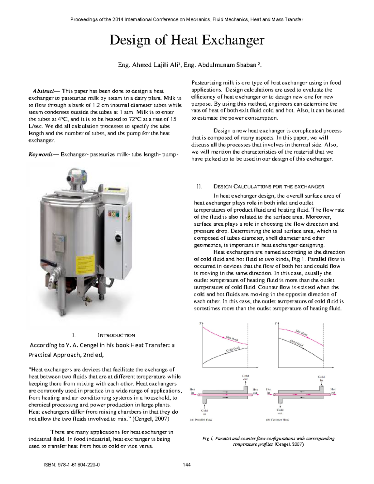 Pasteurization heat exchanger - Abstract — This paper has been done to ...
