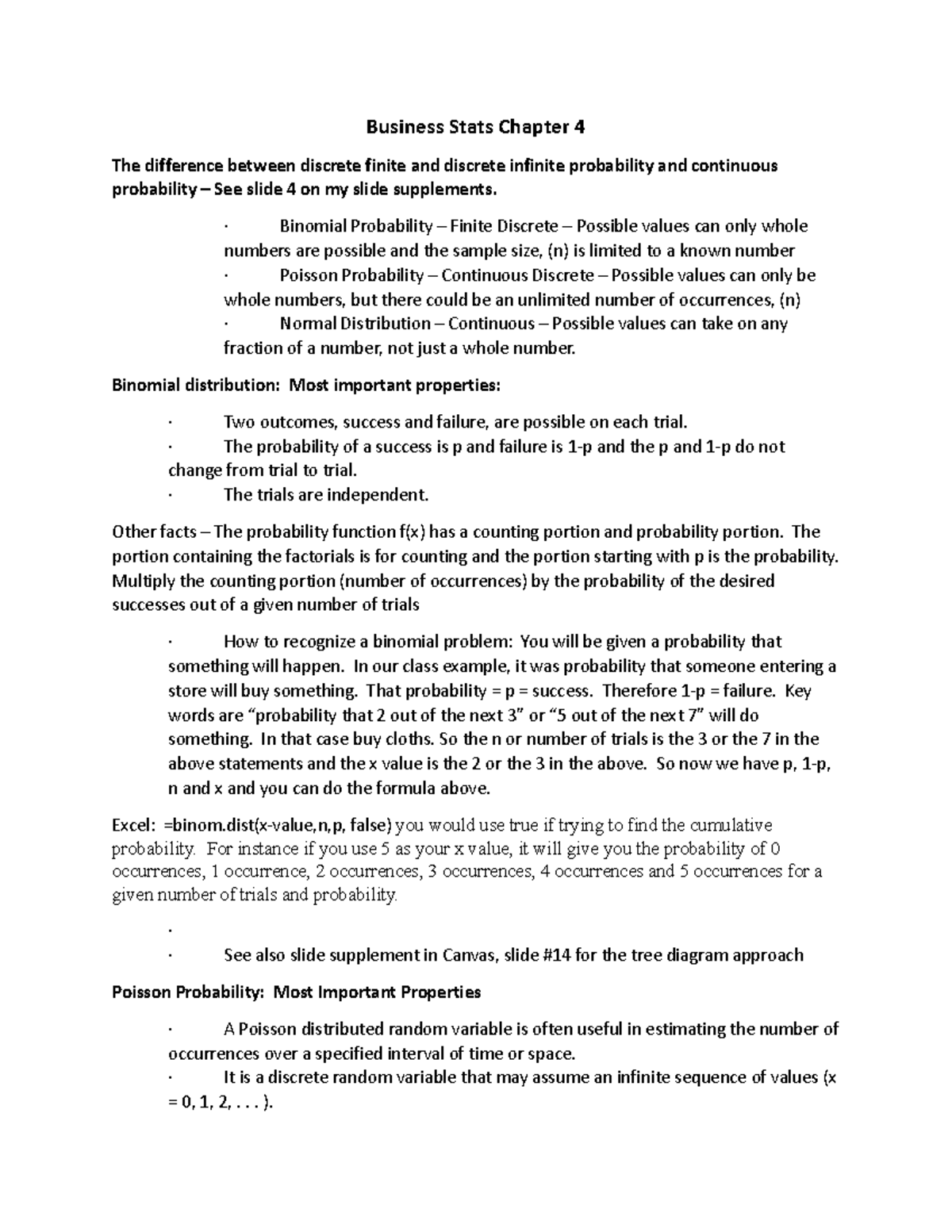 Business Stats Chp 4 Guide - Business Stats Chapter 4 The difference ...