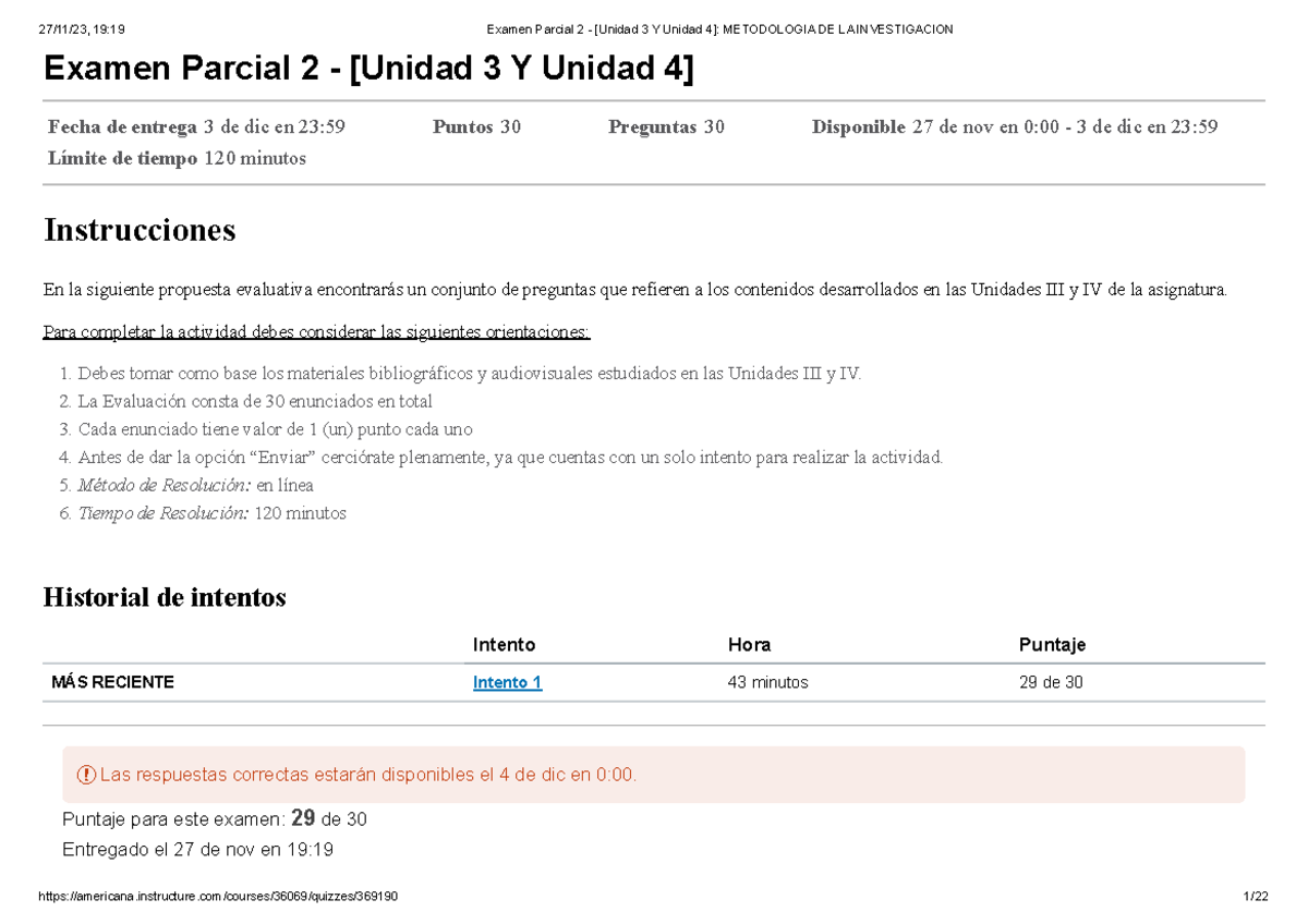 Examen Parcial 2 - [Unidad 3 Y Unidad 4] Metodologia DE LA ...