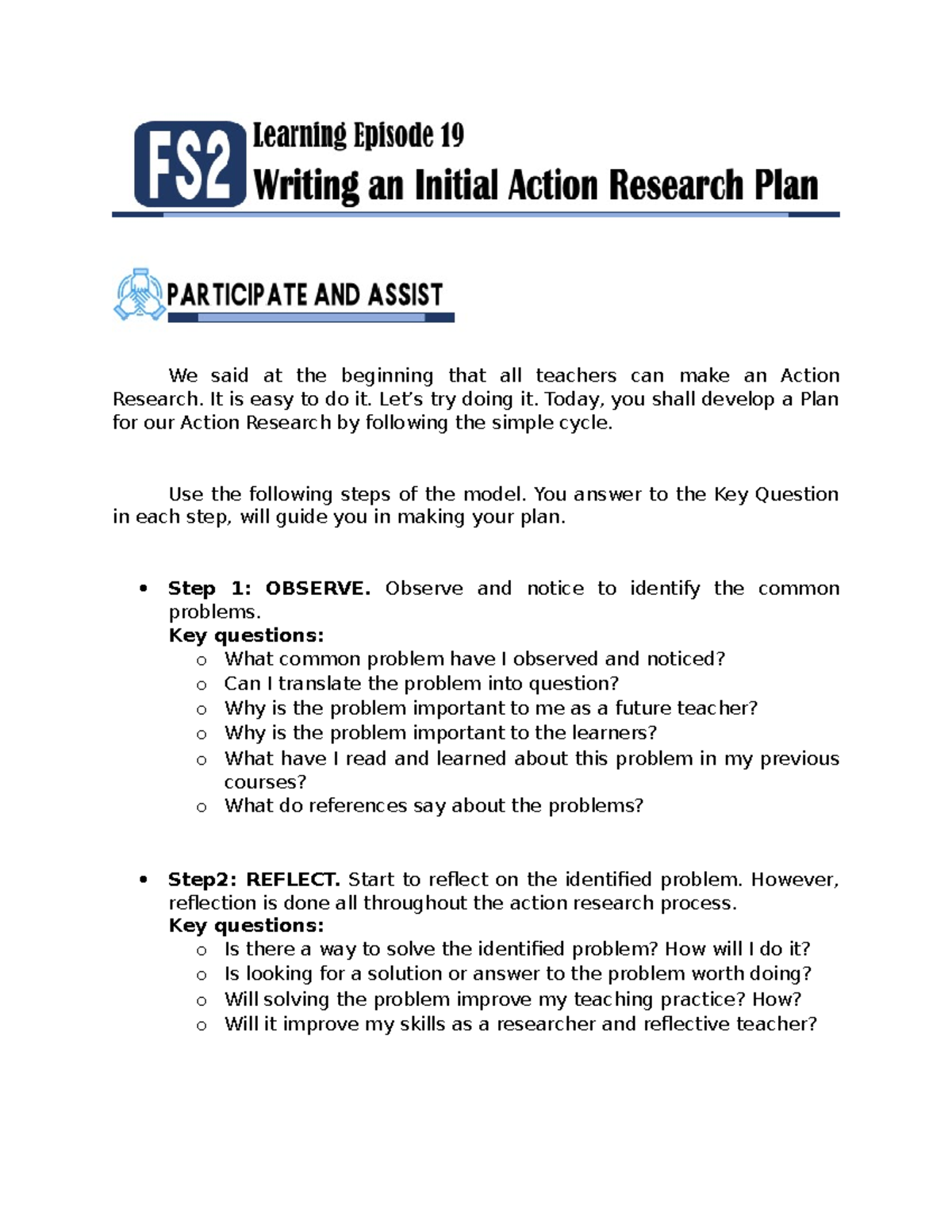 Episode 19 - OKAY - Field Study - We said at the beginning that all ...