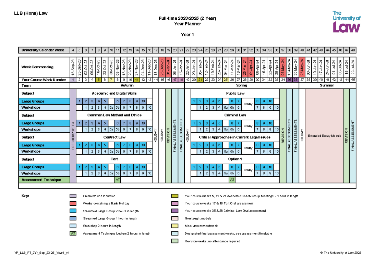 YP LLB FT 2Yr Sep 23-25 Year1 v1 - LLB (Hons) Law Full-time 2023/2025 (2 Year) 5a 5a 5a 5a 5a 5a ...